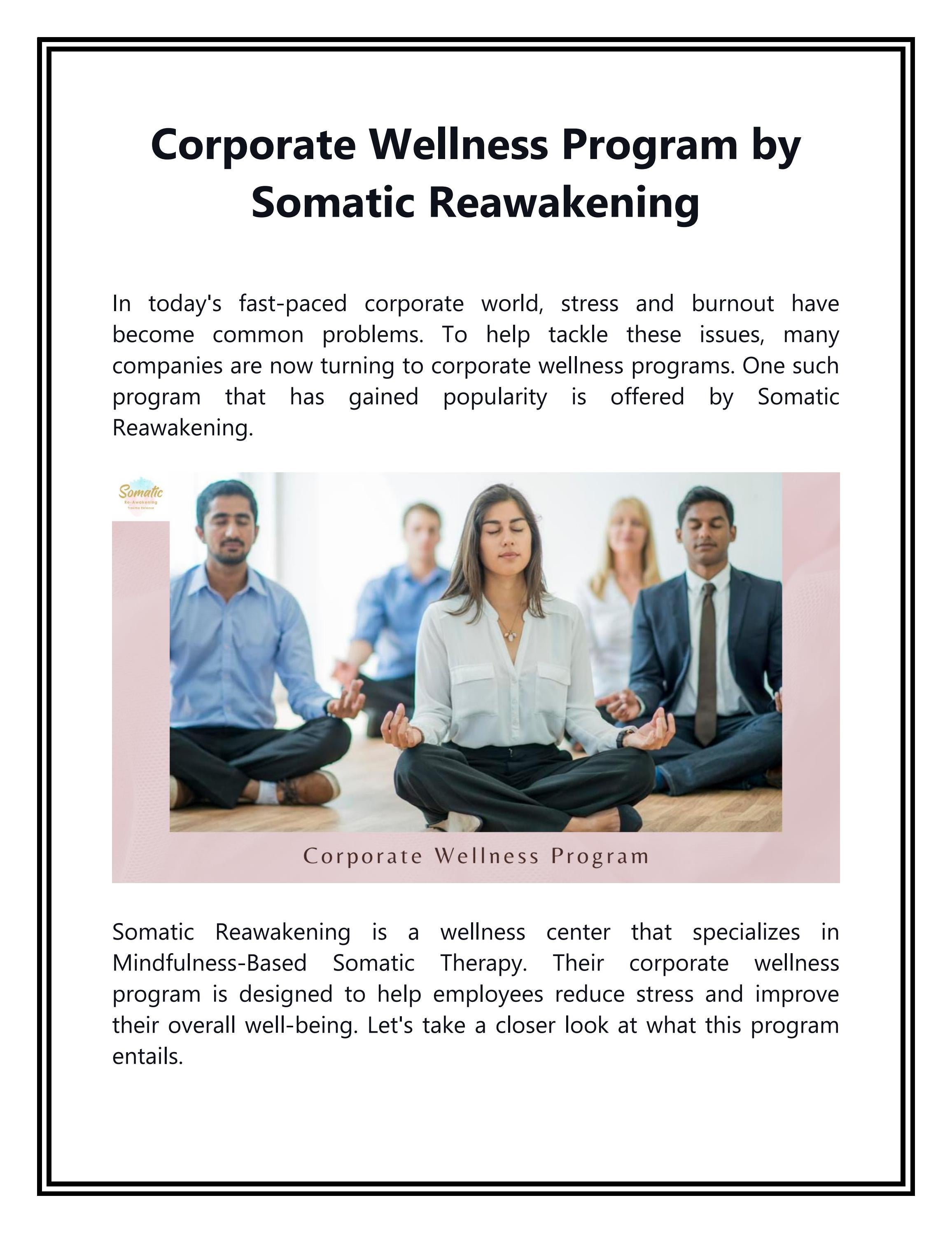 Corporate Wellness Program by Somatic Reawakening by SomaticReawakening ...