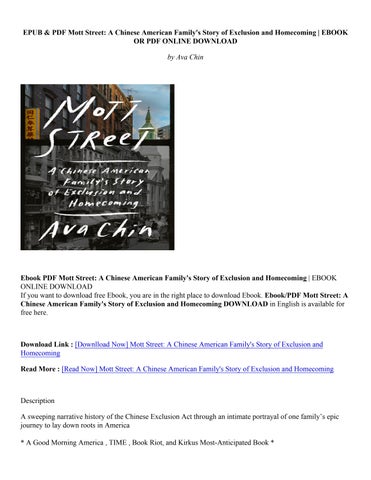(Download) Mott Street: A Chinese American Family's Story of Exclusion ...