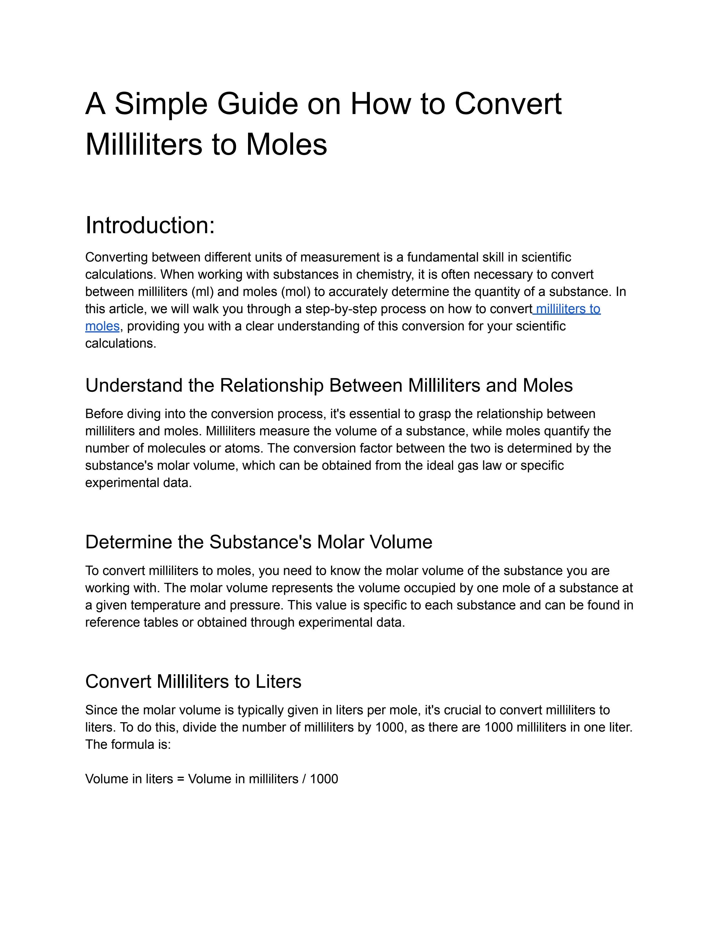 How To Convert Ml To Moles Guide By Quadir Khan Issuu How To Convert Ml To Moles Guide By Quadir Khan Issuu