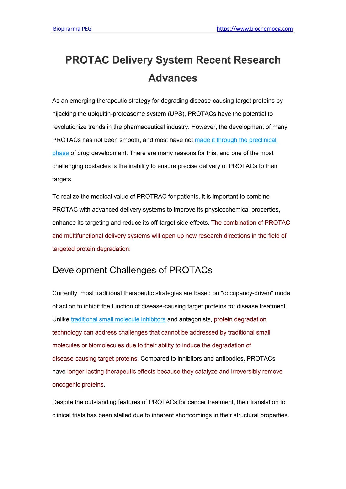 PROTAC Delivery System Recent Research Advances by sunny Fang - Issuu