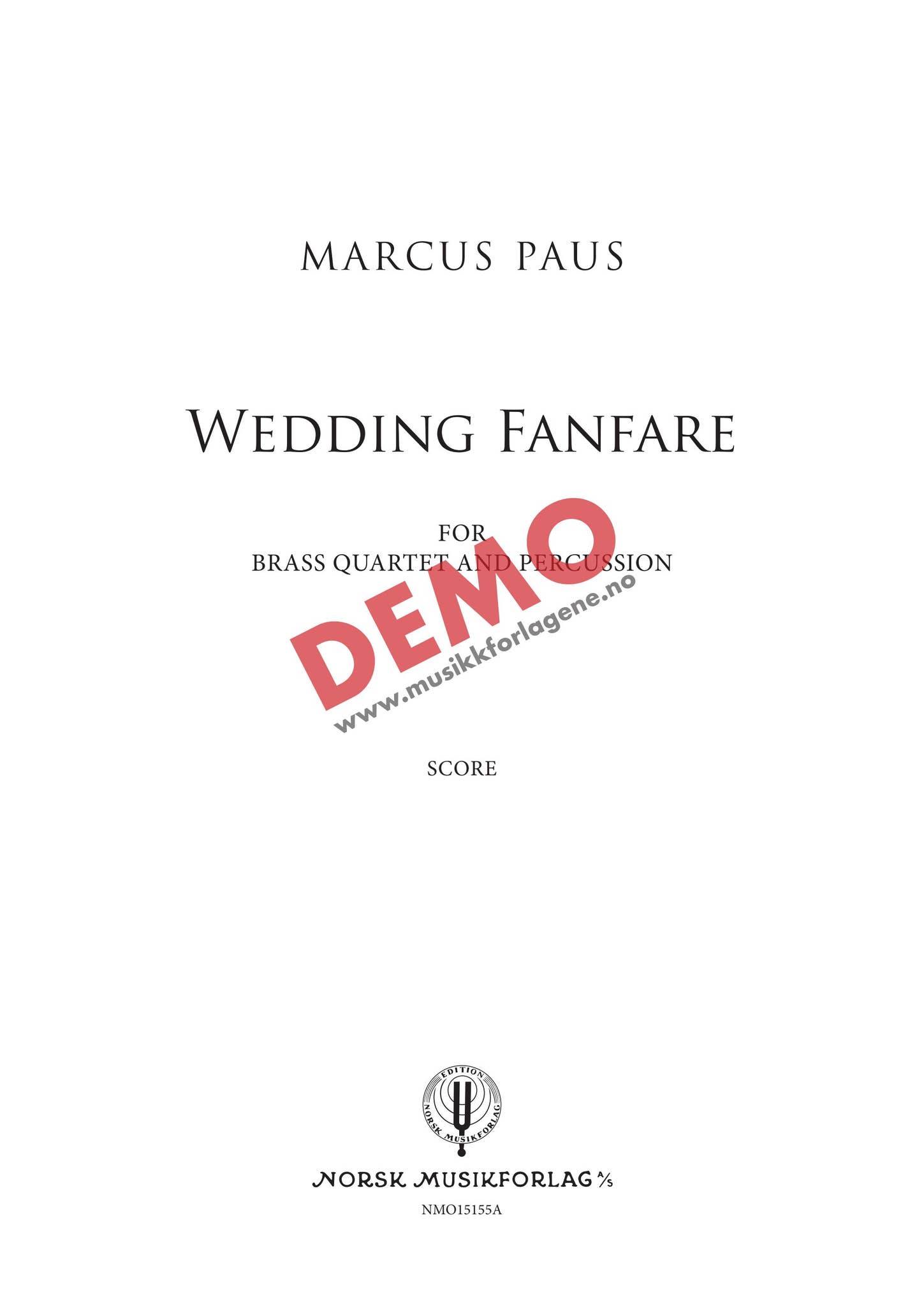 MARCUS PAUS: Wedding Fanfare by Musikkforlagene - Issuu