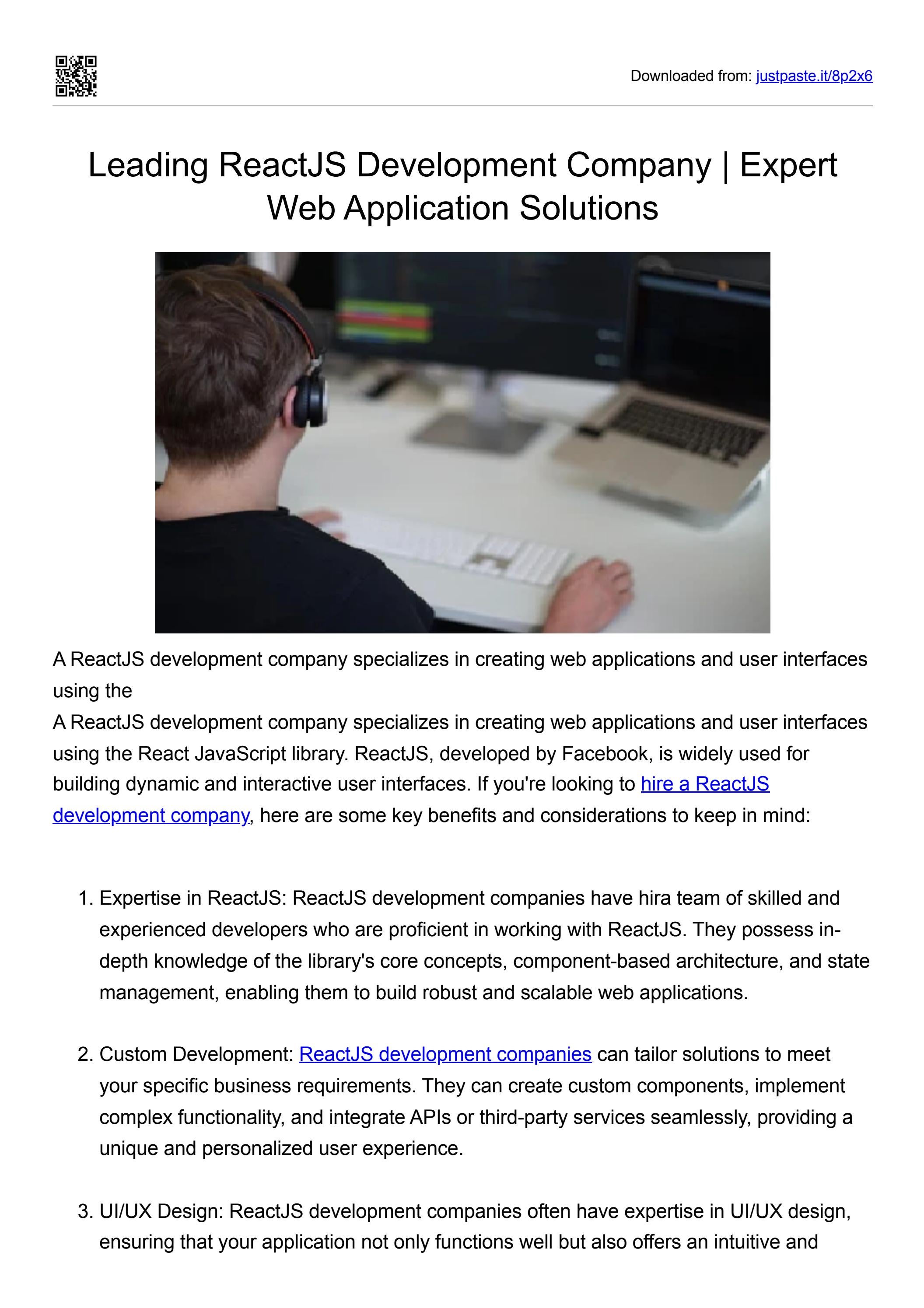 Leading ReactJS Development Company | Expert Web Application Solutions ...