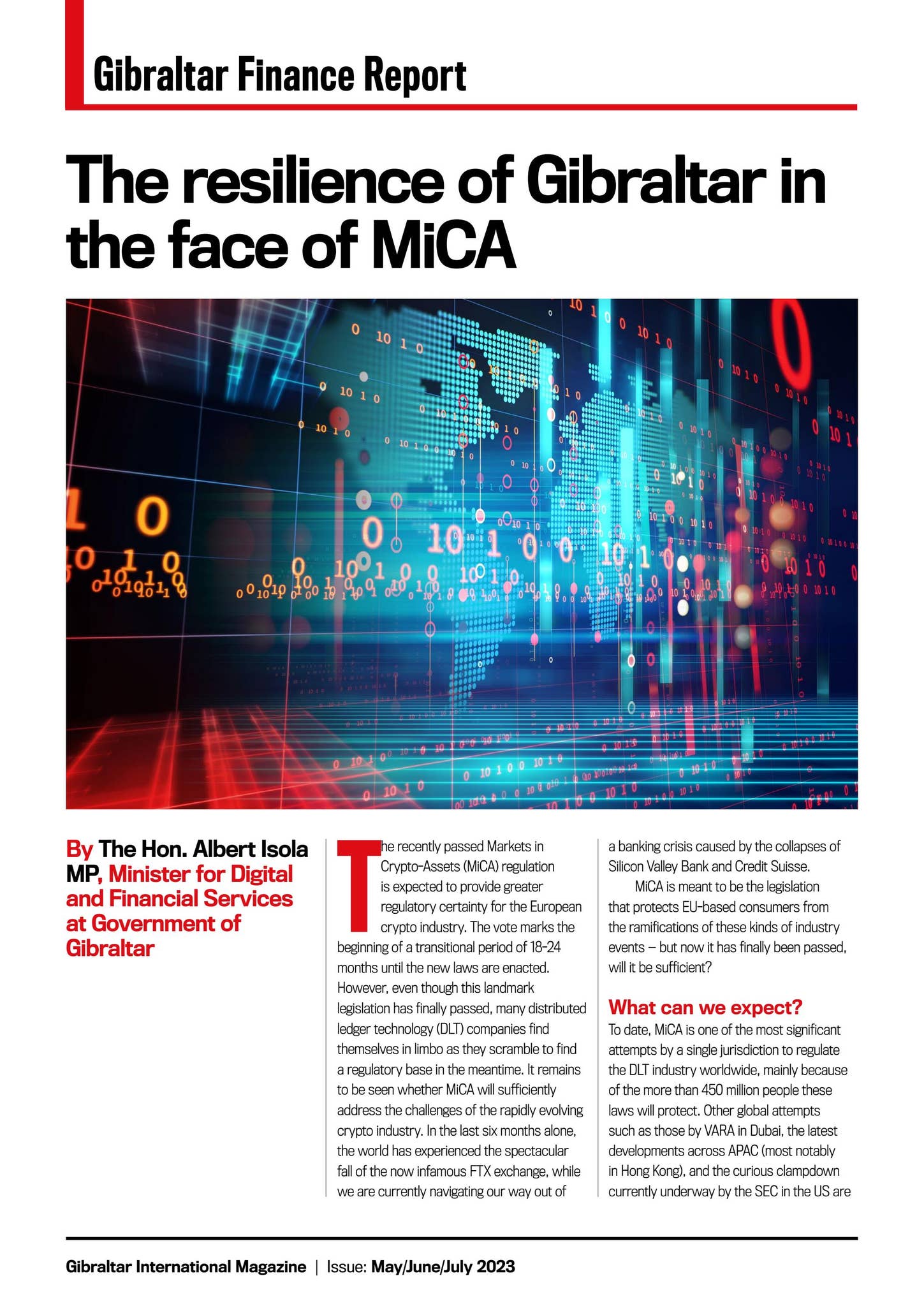 The resilience of Gibraltar in the face of MiCA - Albert Isola MP by ...