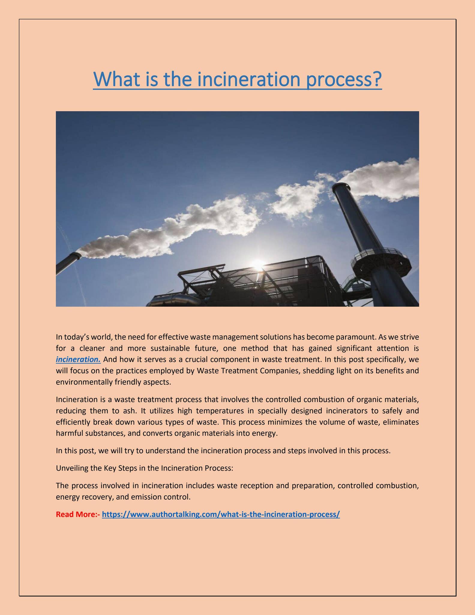 What is the incineration process? by cleanco - Issuu