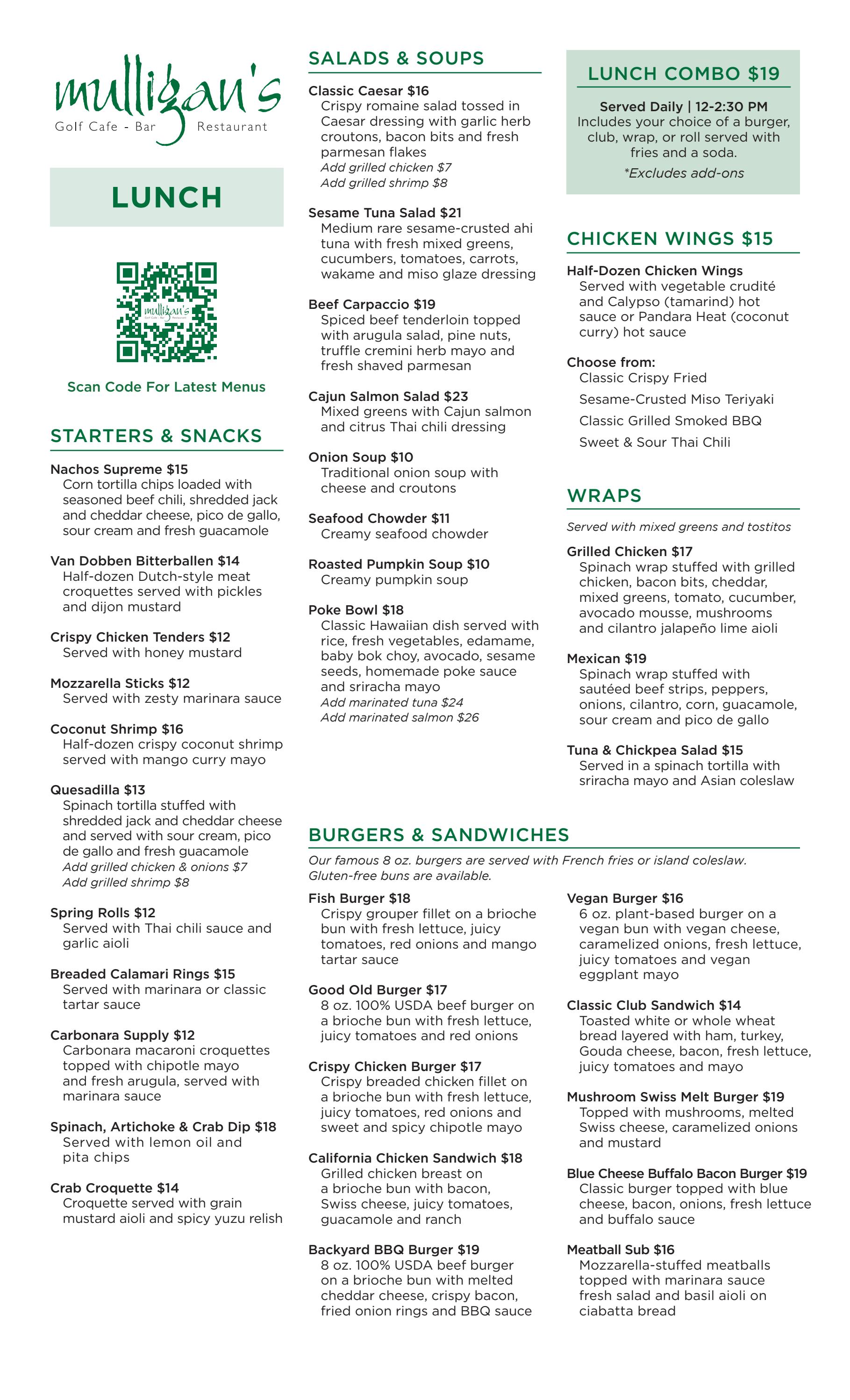 Aruba GLF Mulligan's Lunch Menu by Divi Resorts - Issuu