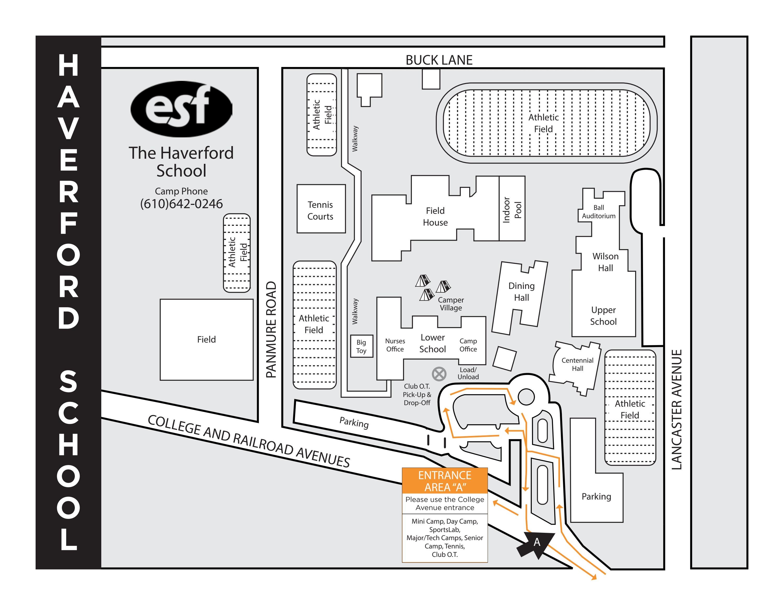 ESF Camps - The Haverford School - Campus Map by ESF - Issuu