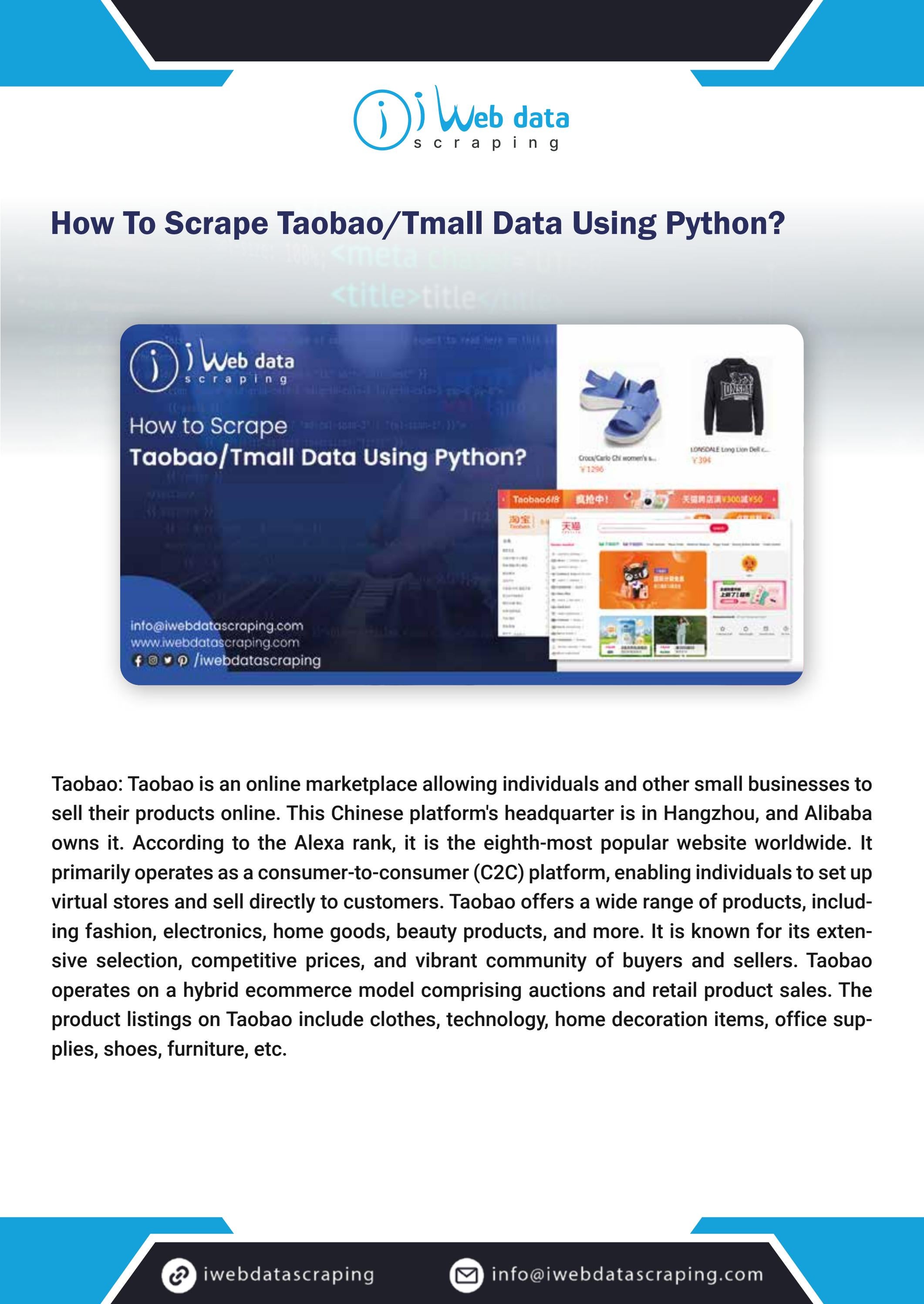 Scrape Taobao Tmall Data Using Python-Taobao Tmall product data scraping by iwebdatascraping - Issuu