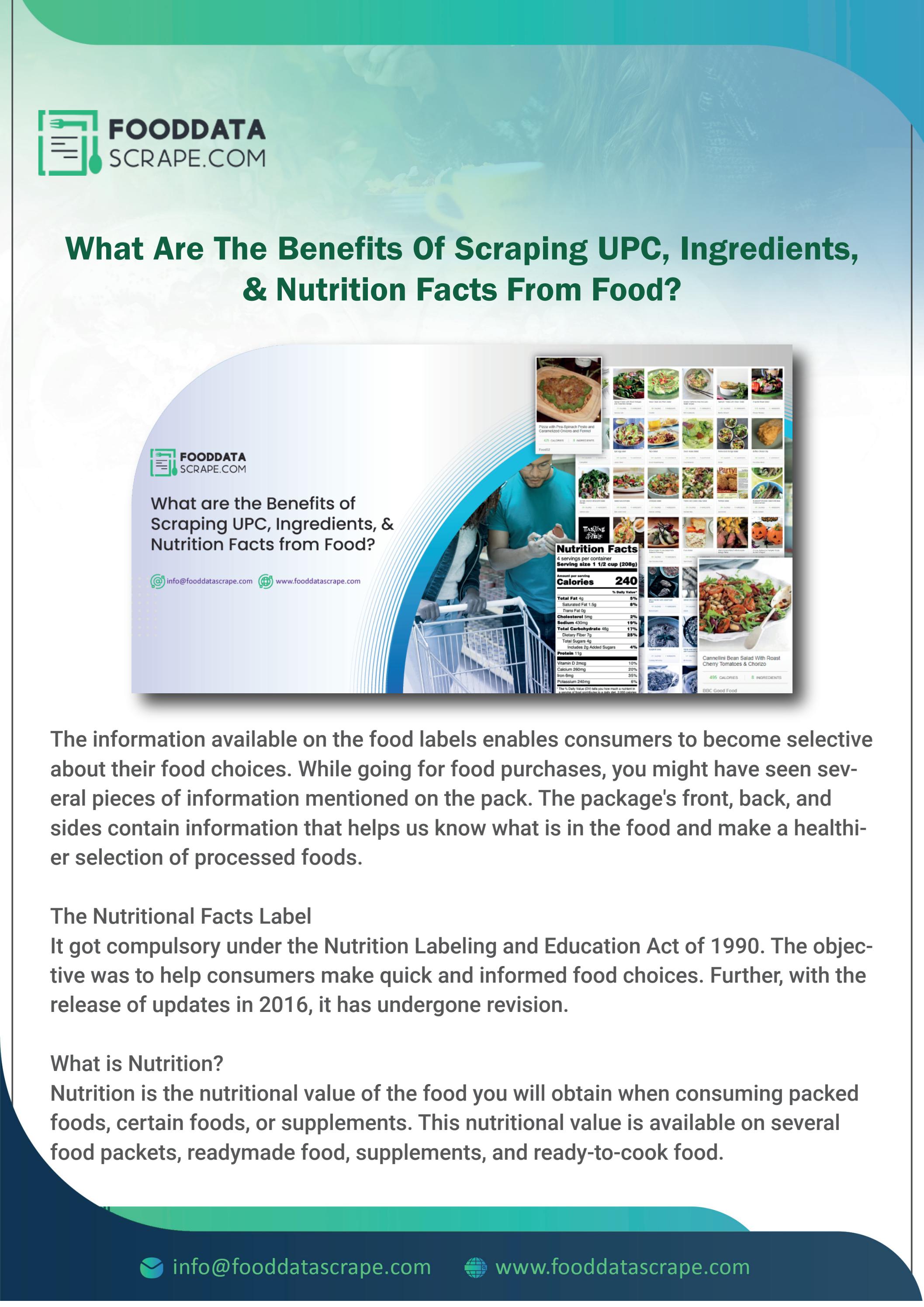 Scraping UPC Ingredients & Nutrition Facts / Nutrition Facts FoodData ...