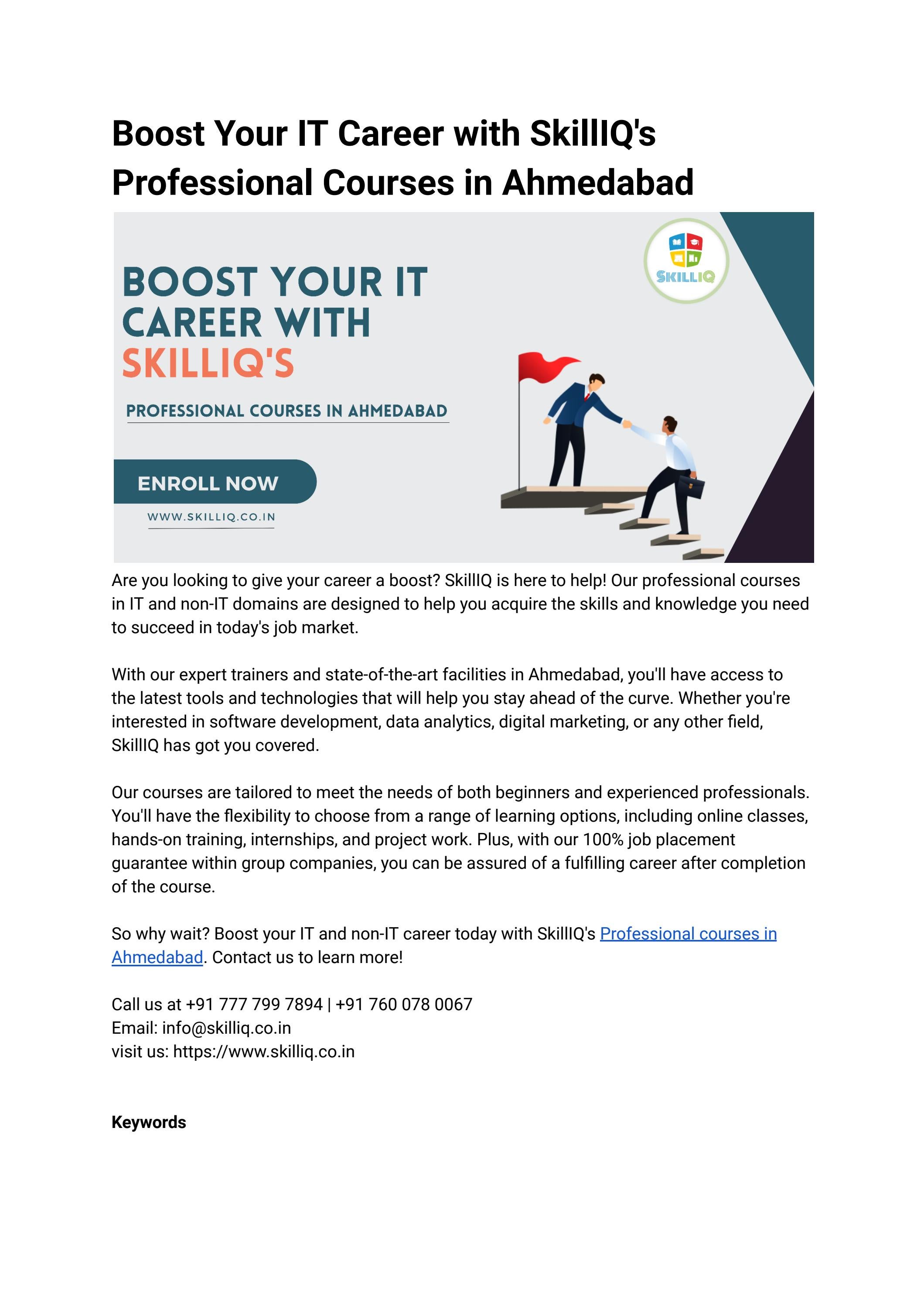Professional IT courses with job placement | SkillIQ by SkilliQ Courses ...
