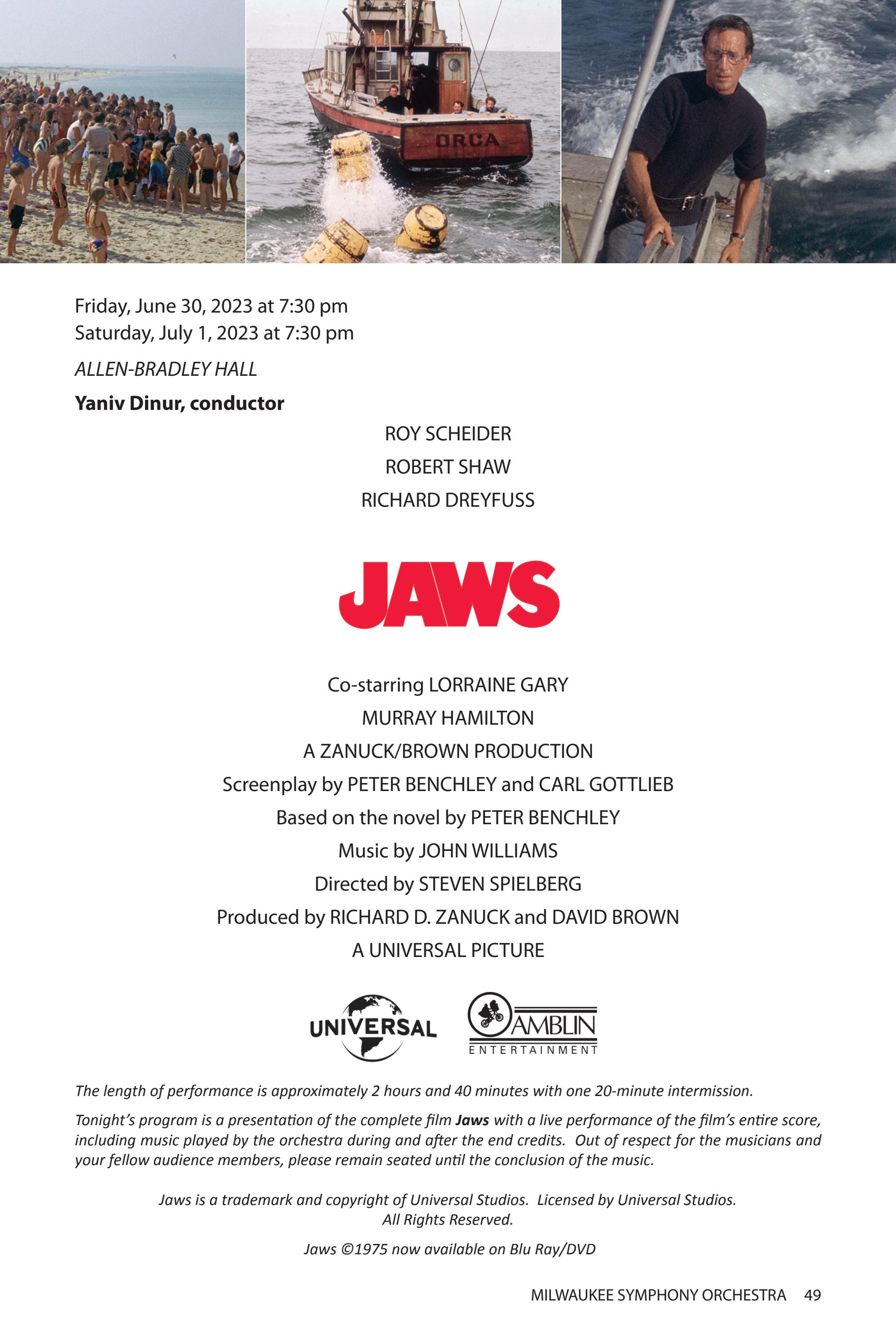 JAWS by Milwaukee Symphony Orchestra - Issuu