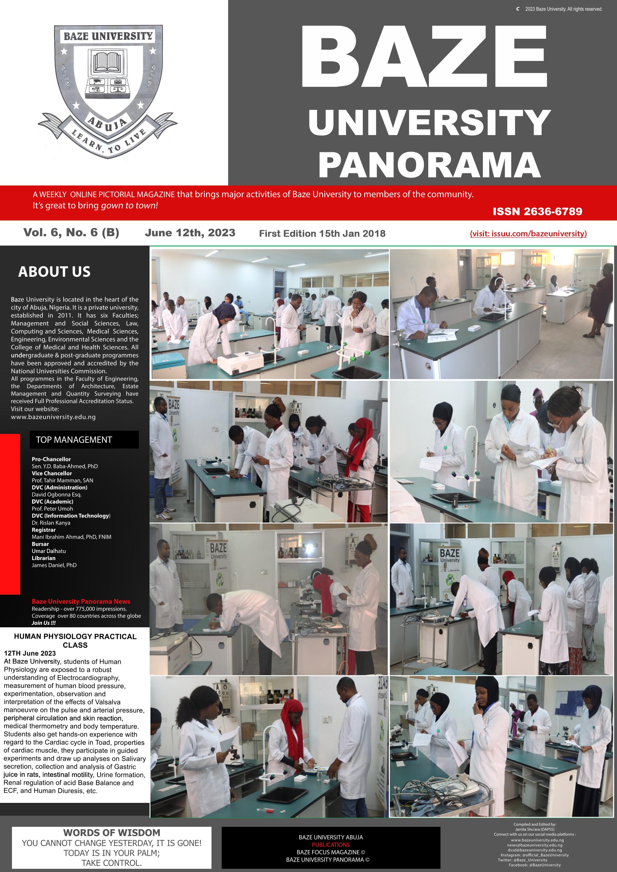 BAZE UNIVERSITY PANORAMA NEWS (12th June, 2023) by Baze University - Issuu