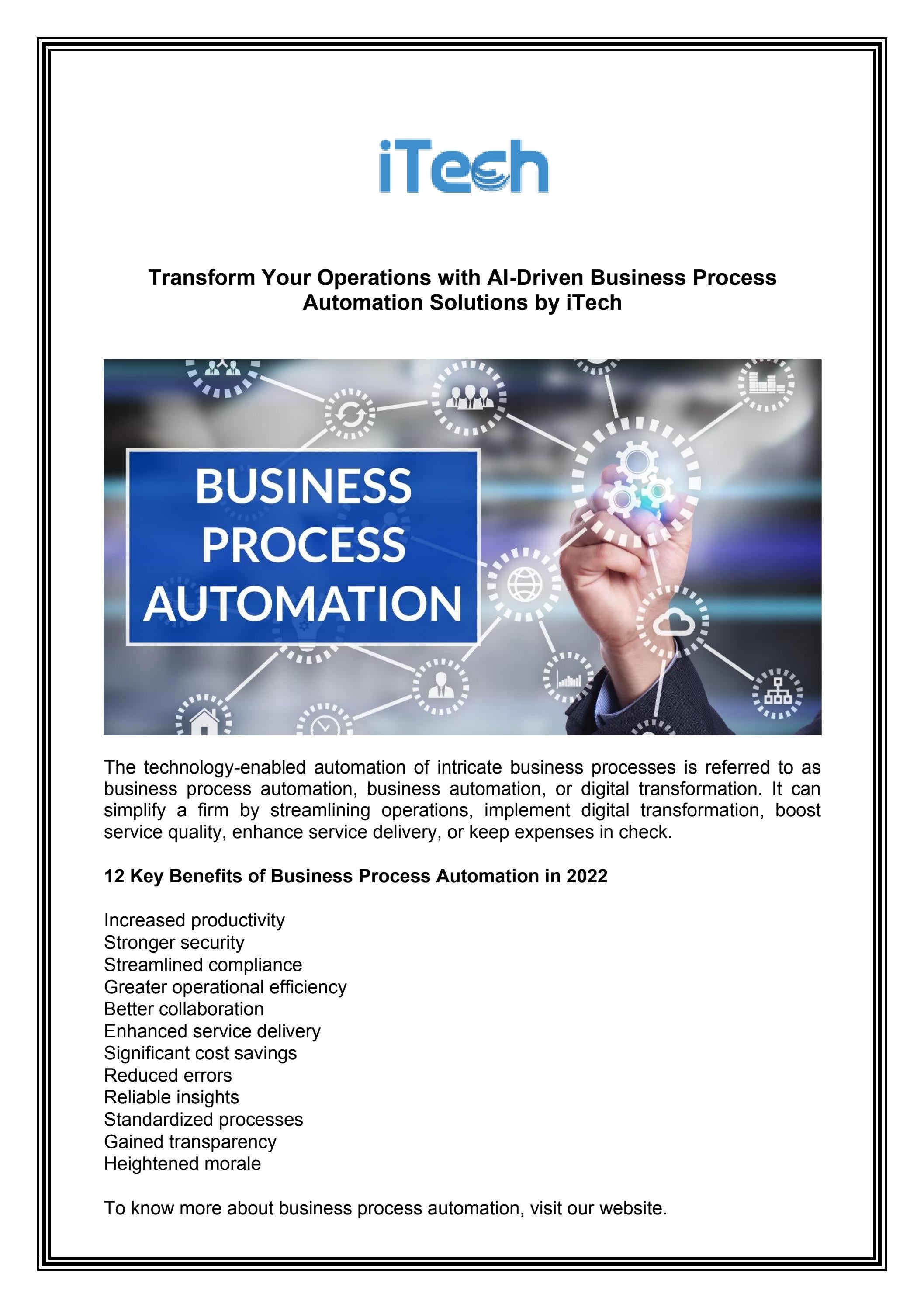 Transform Your Operations With Ai Driven Business Process Automation
