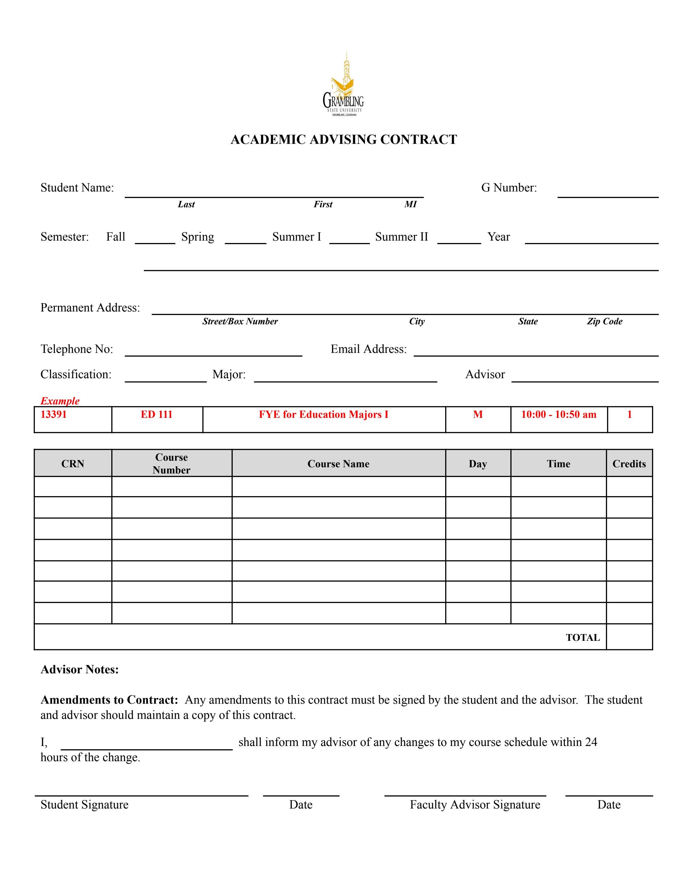 Advising Contract by Michele Brewer - Issuu