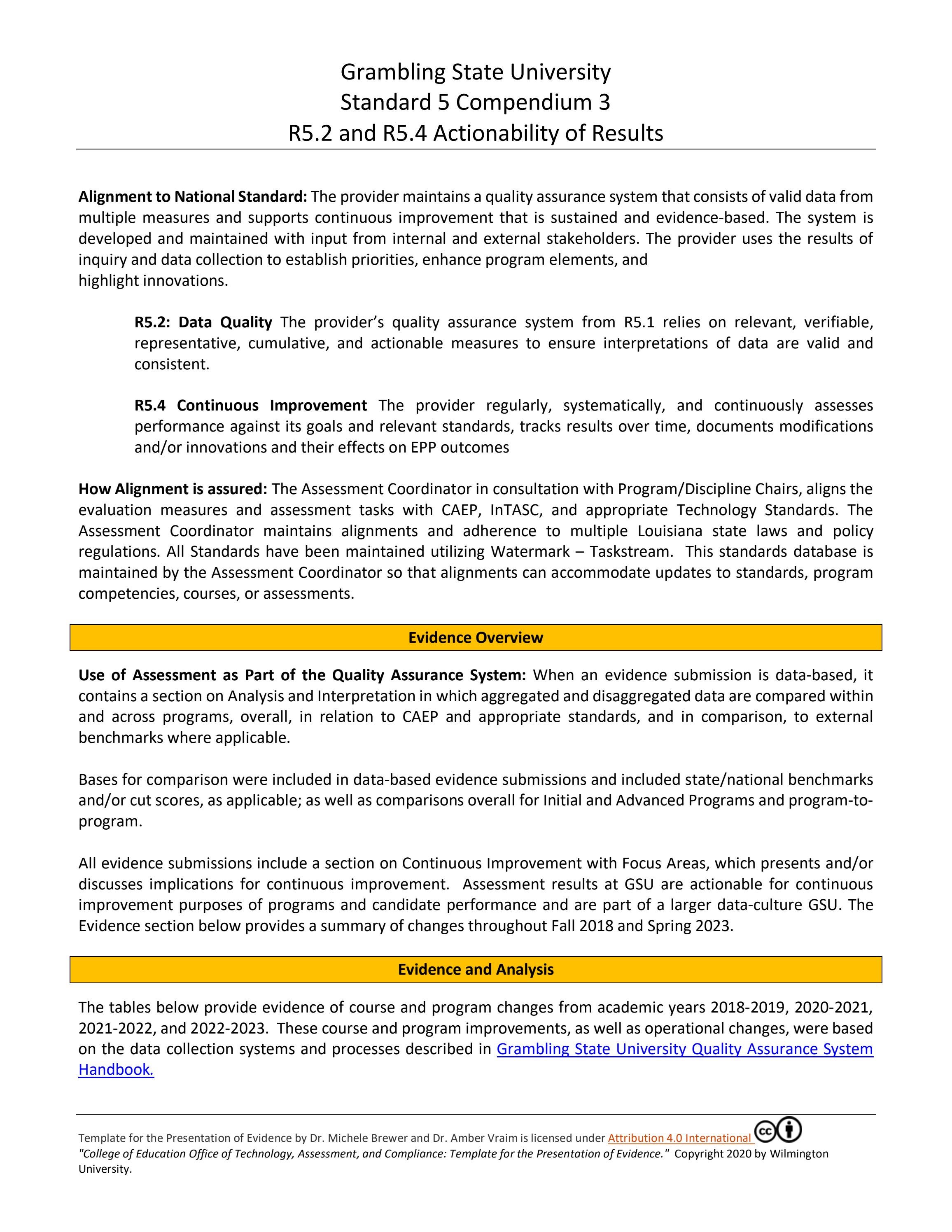 Standard Five Compendium 3 - R5.2 and R5.4 Actionability of Results by ...