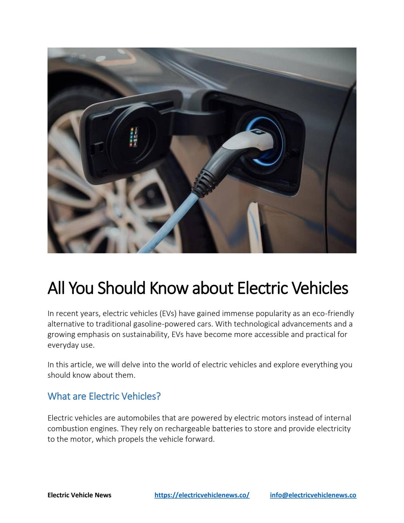 All You Should Know about Electric Vehicles by Brian Chavez - Issuu
