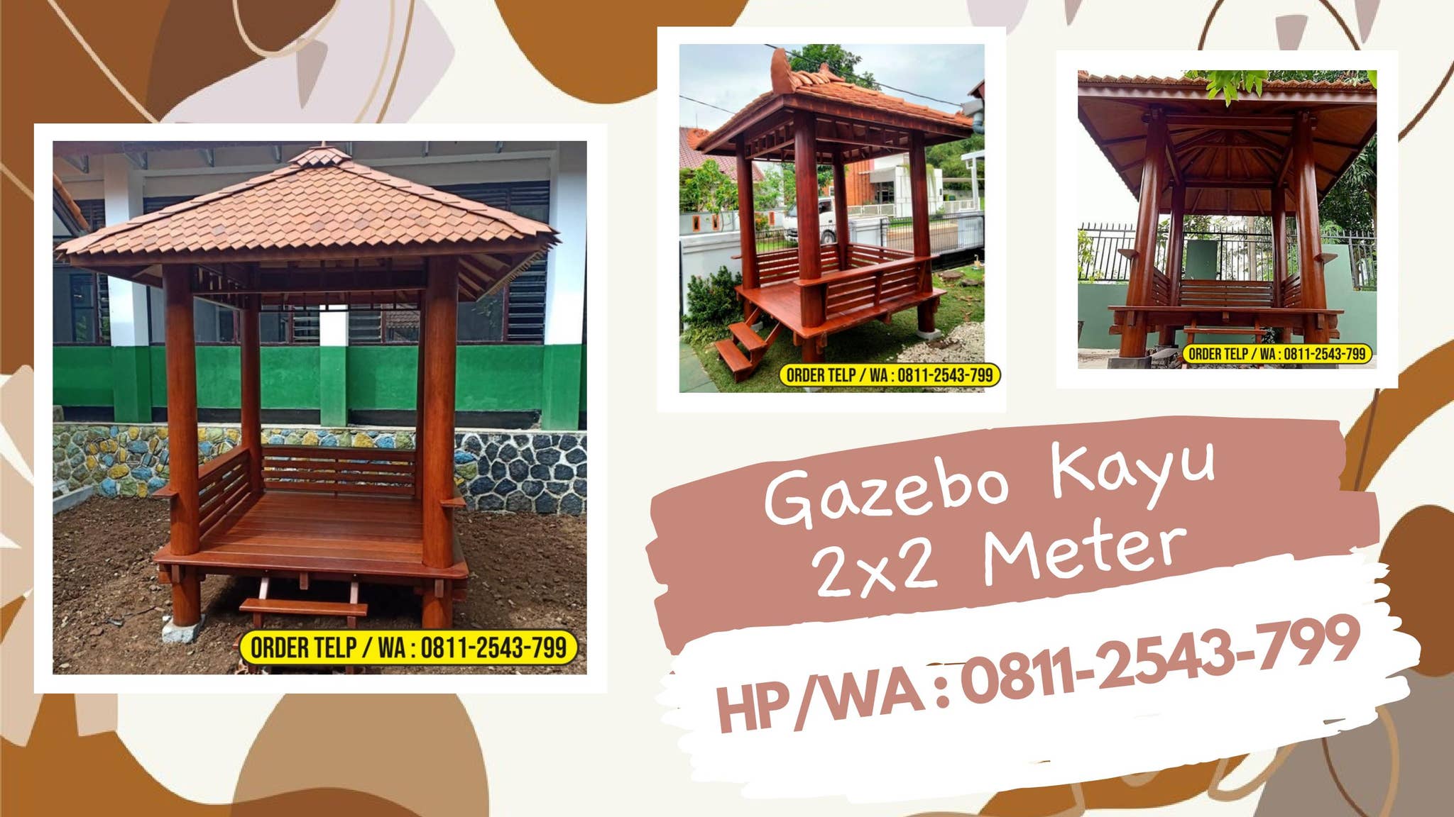Gazebo Kayu 2x2 Meter Sampang, HP/WA : 0811-2543-799 by gazeborumah ...