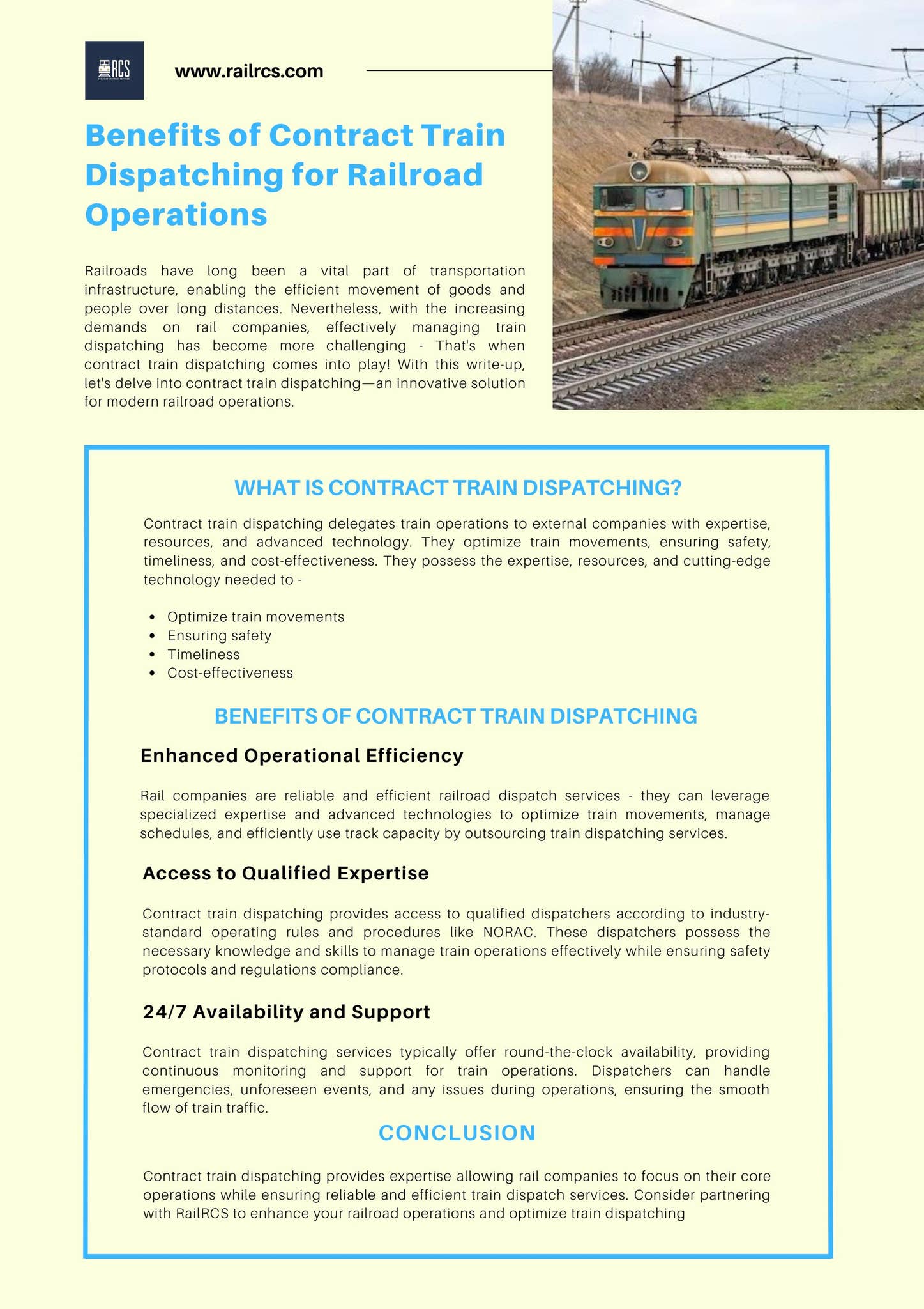 Benefits of Contract Train Dispatching for Railroad Operations by Rail ...