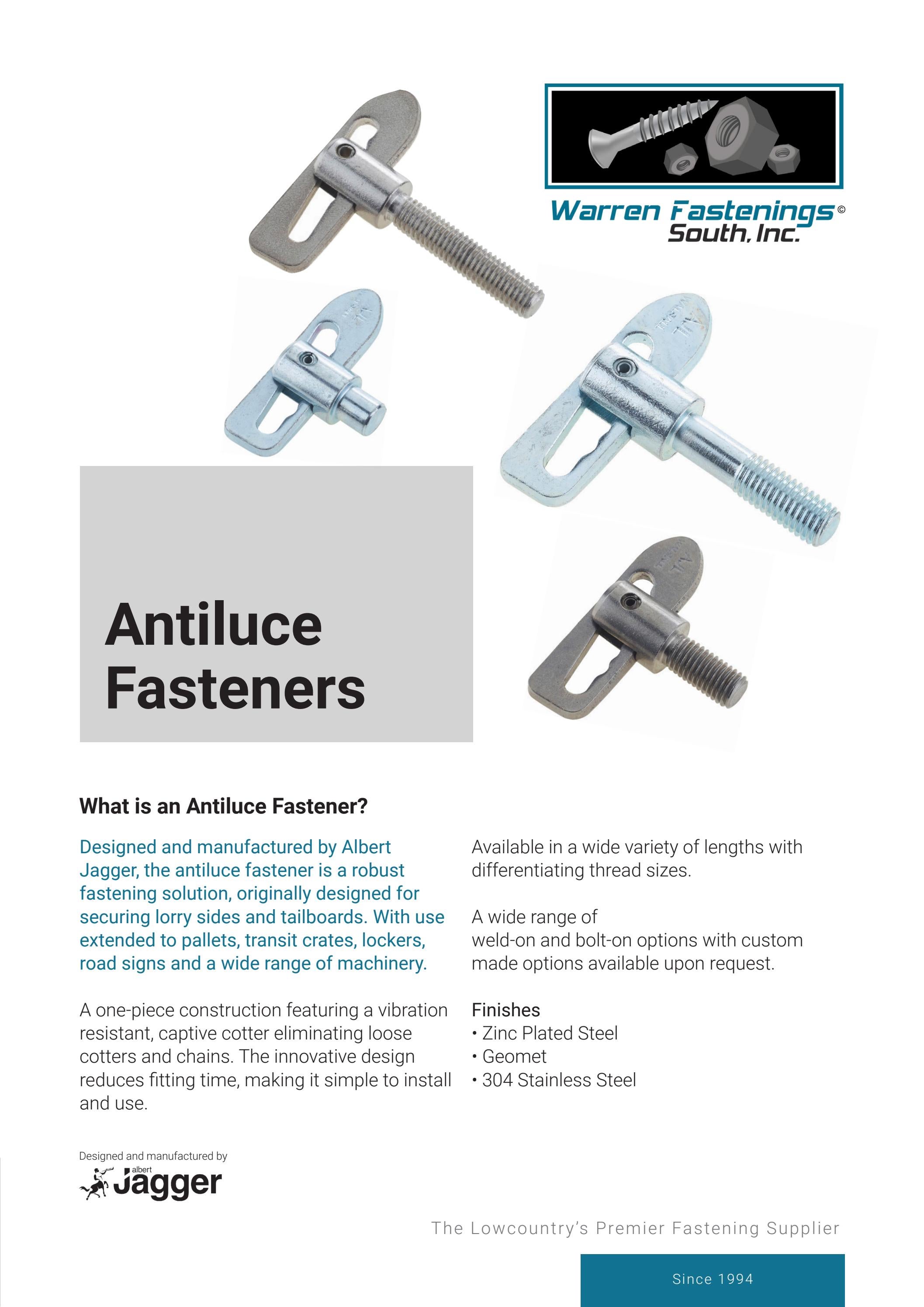 Warren Fasteners - Antiluce Fasteners™ by Albert Jagger Ltd - Issuu