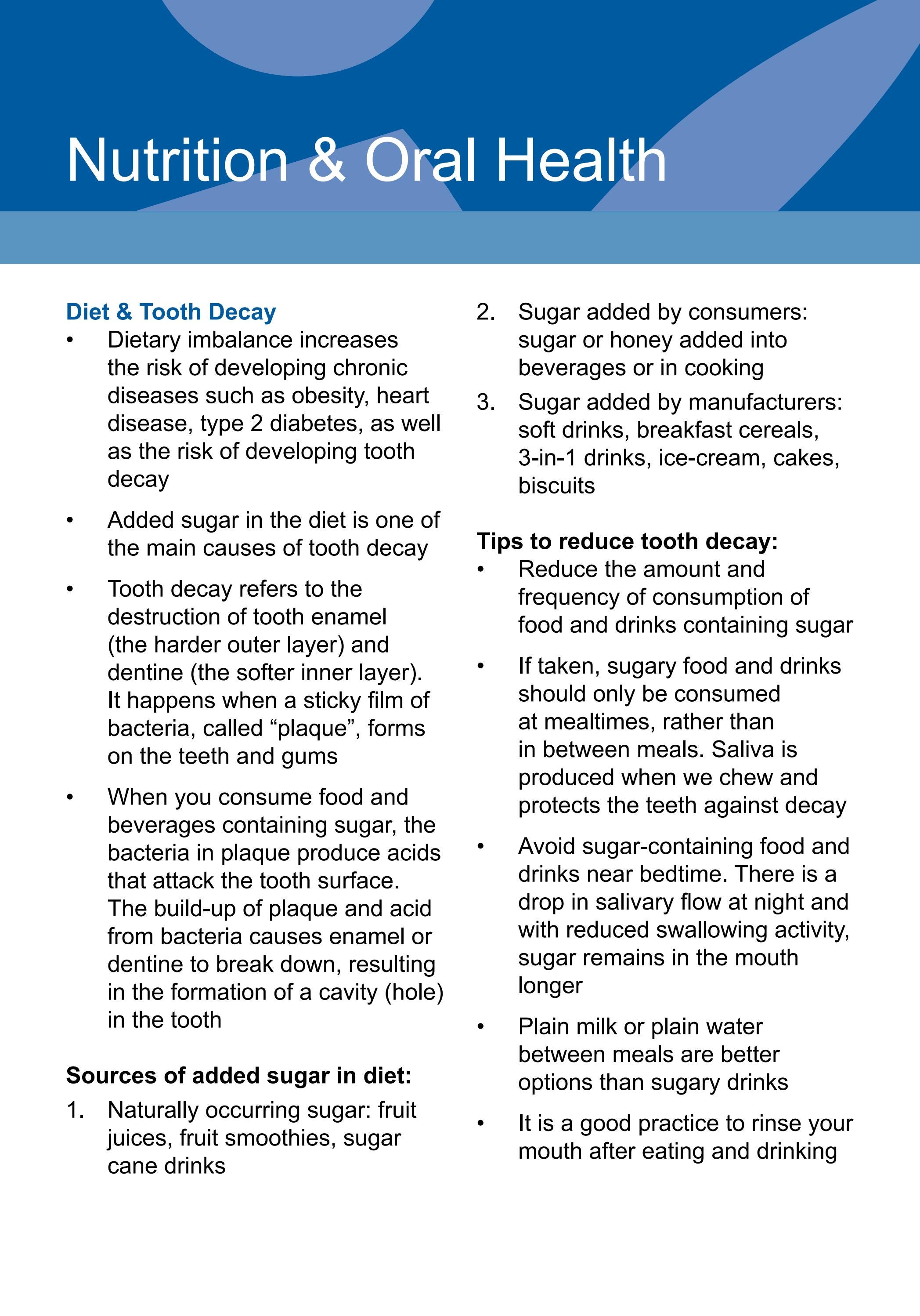 Nutrition and Oral Health by Yishun Health - Issuu