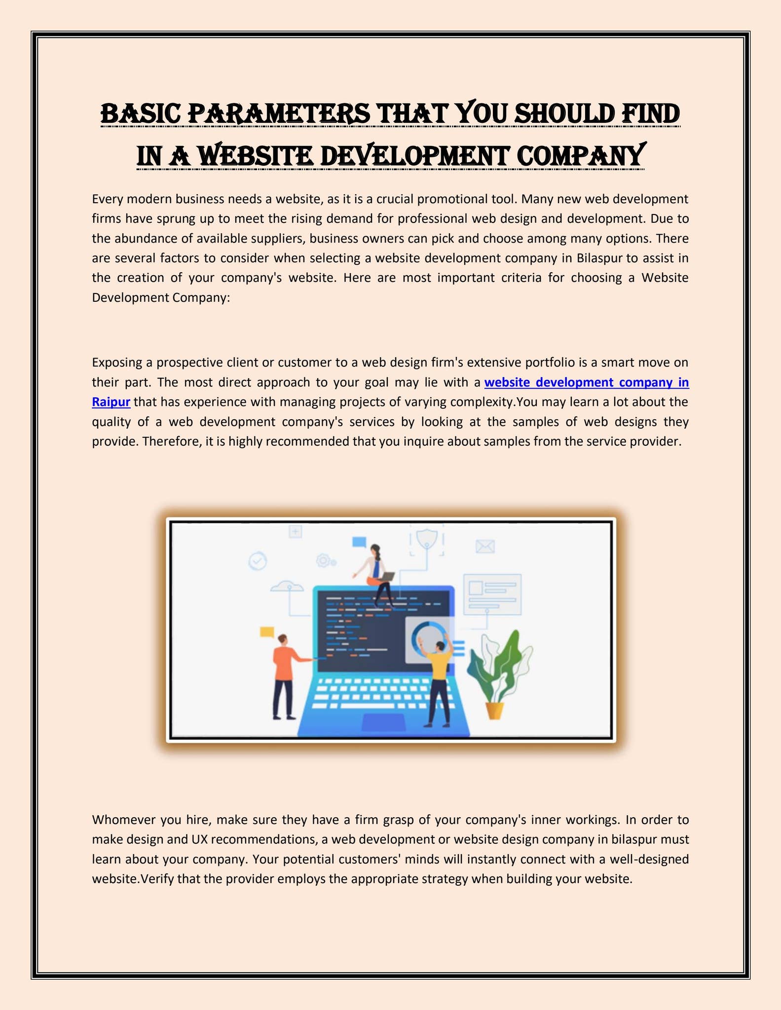 Basic Parameters That You Should Find in a Website Development Company ...