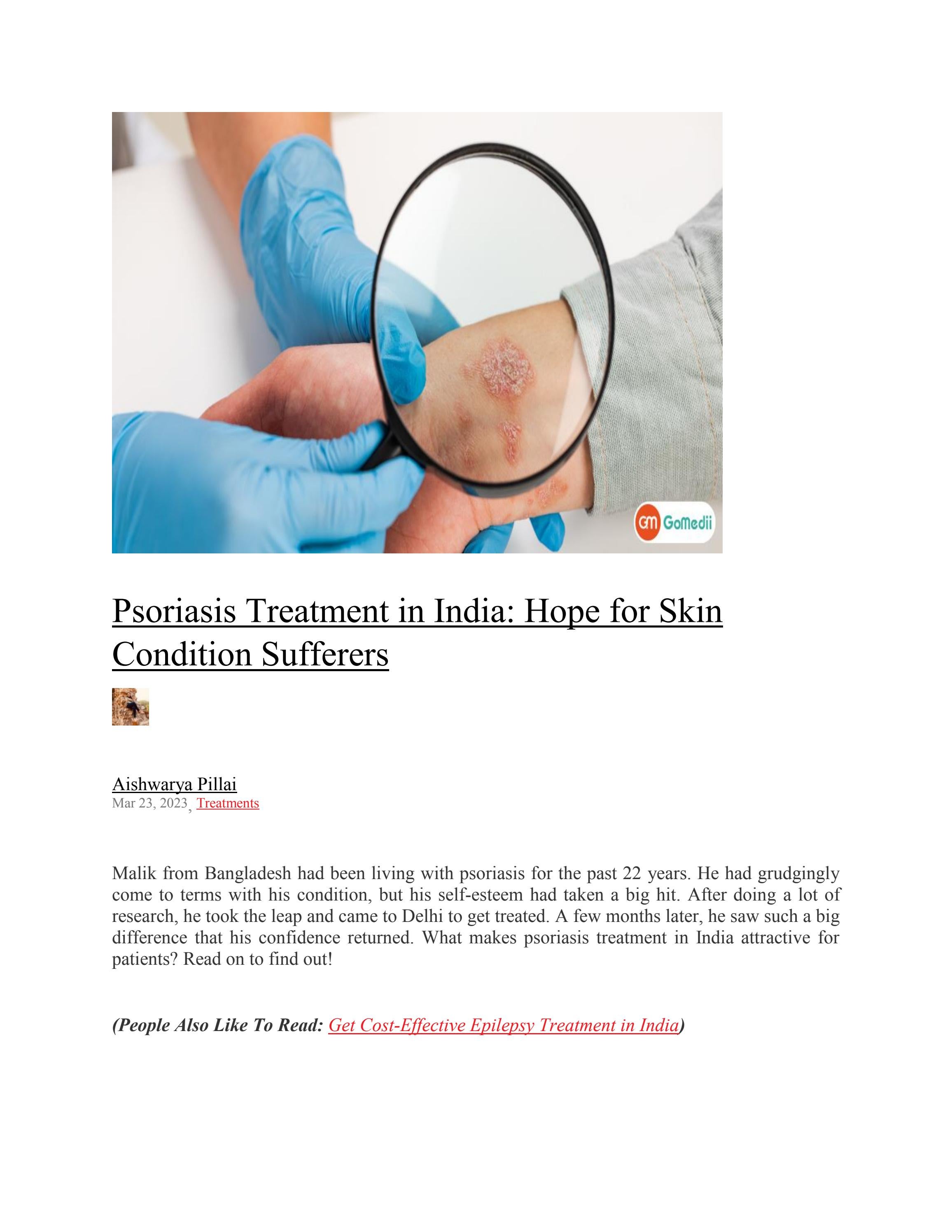 Psoriasis Treatment in India: Hope for Skin Condition Sufferers by ...