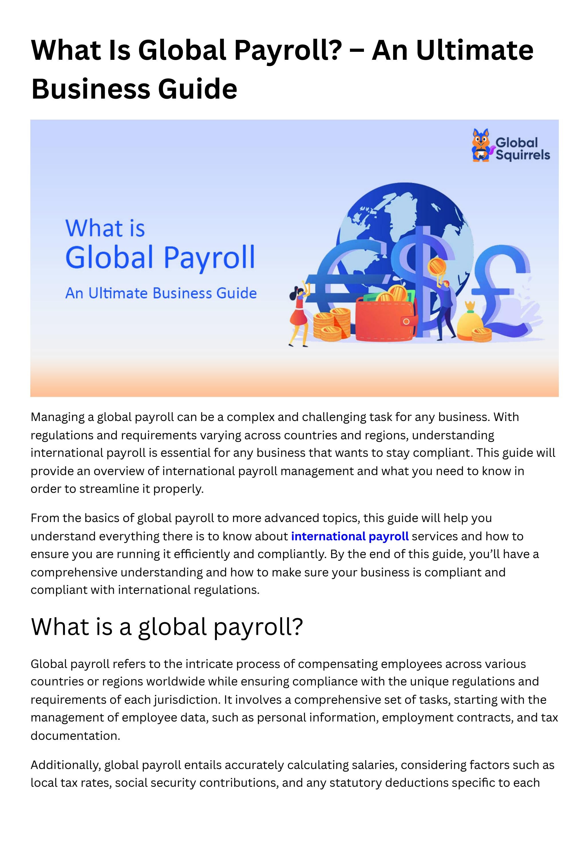 What Is Global Payroll? – An Ultimate Business Guide by Global ...