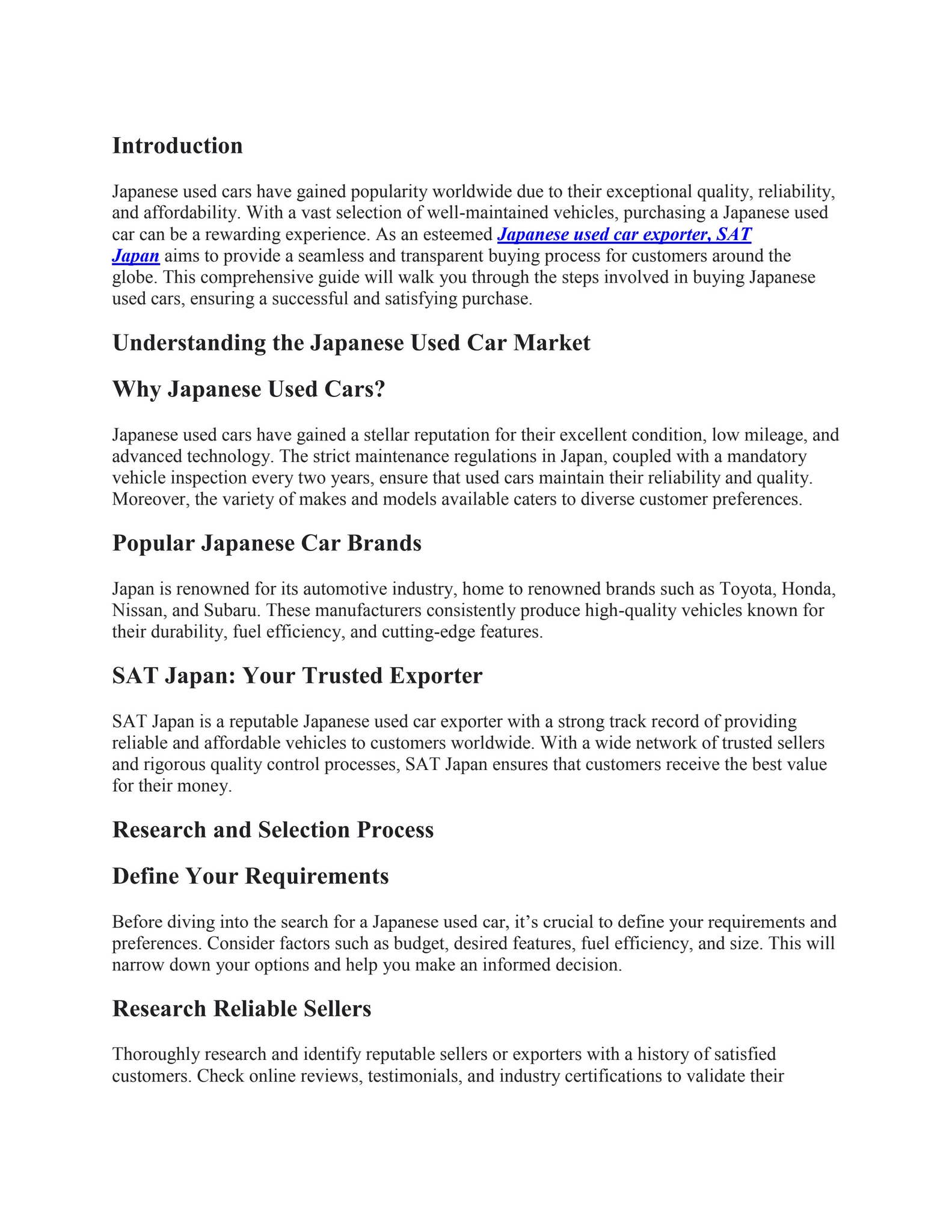 How to Buy Japanese Used cars | SAT Japan by satjapan - Issuu