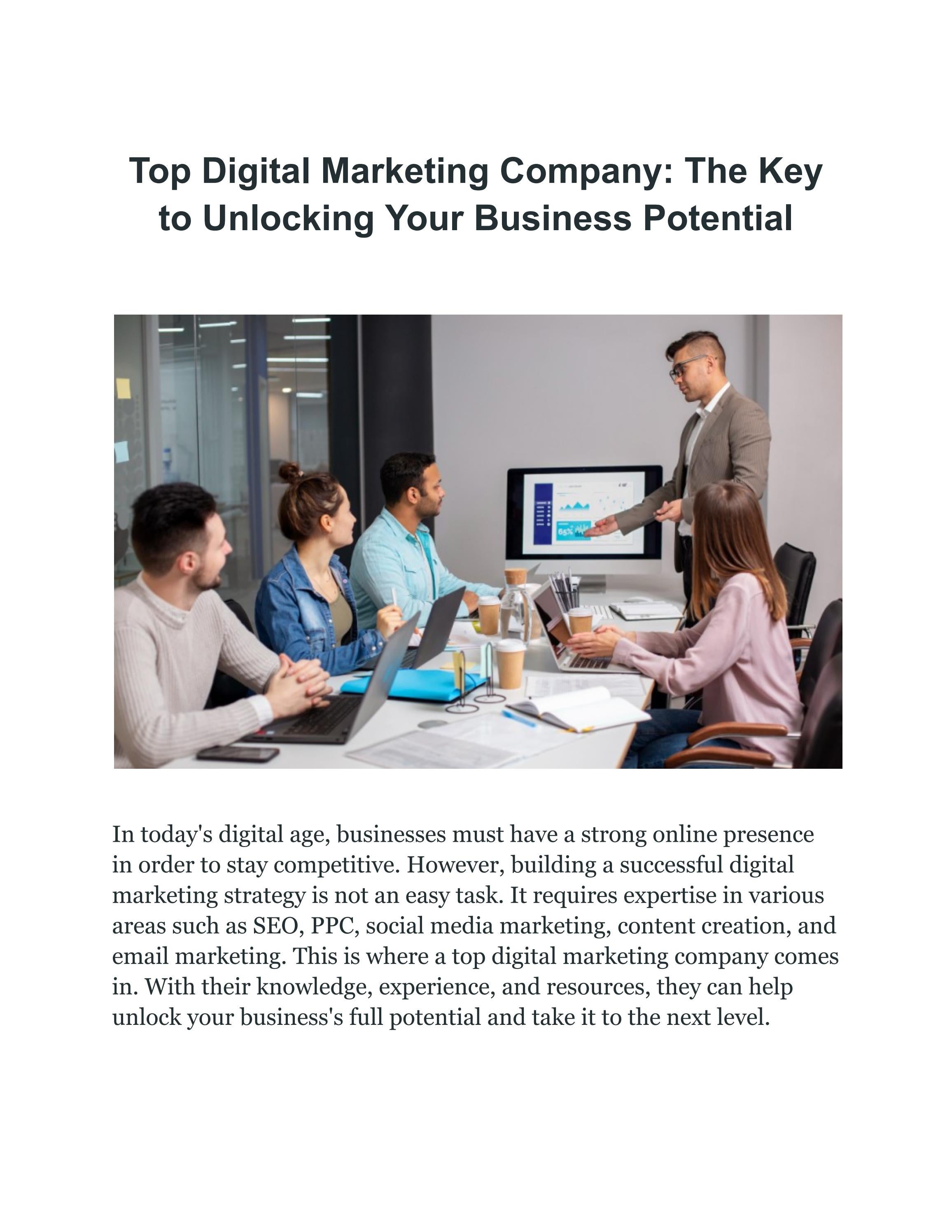 Top Digital Marketing Company: The Key to Unlocking Your Business ...
