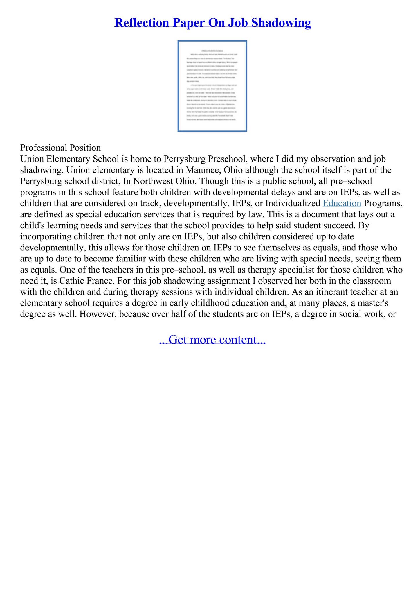 Job Shadow Essay by Essay Writing Help Kansas City - Issuu