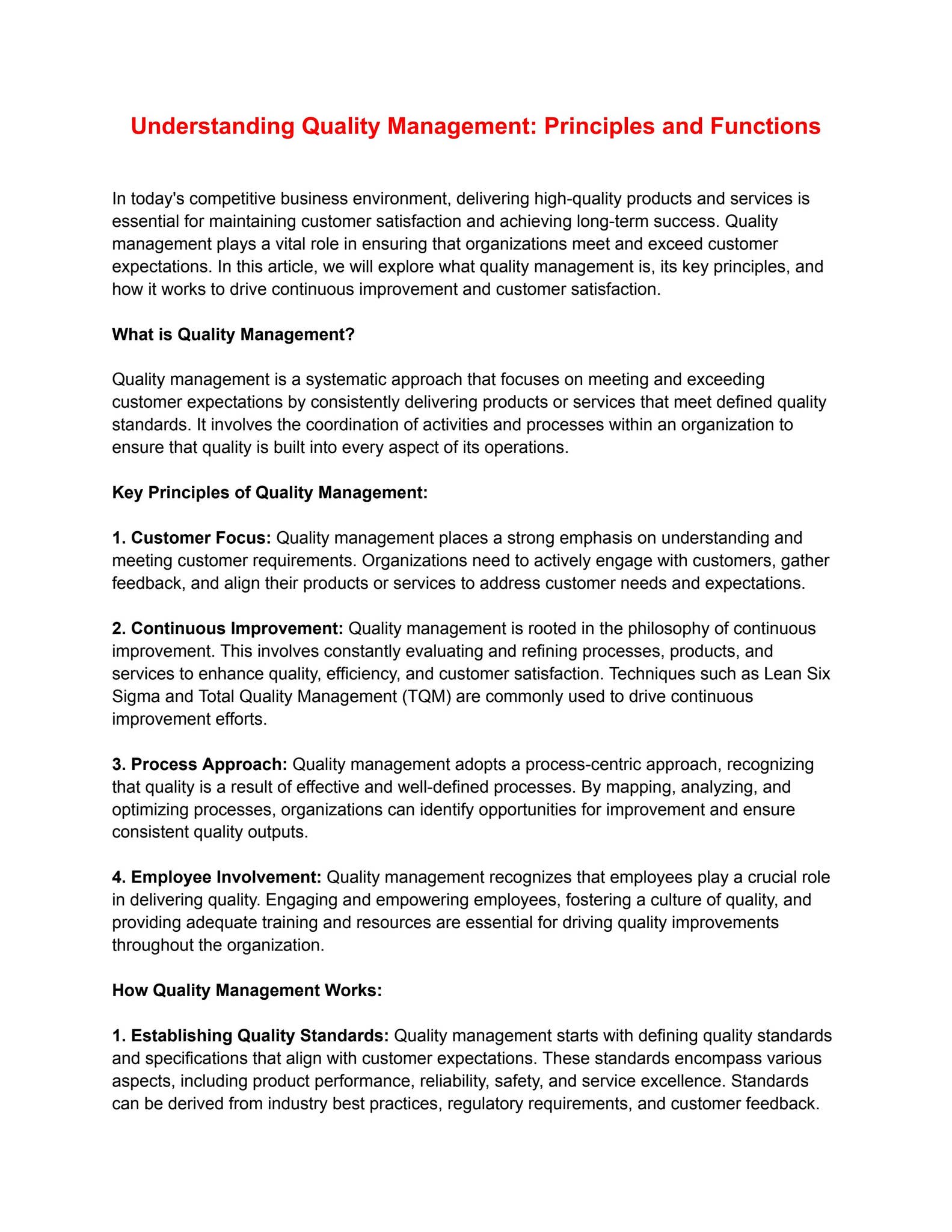 Understanding Quality Management: Principles and Functions by London ...