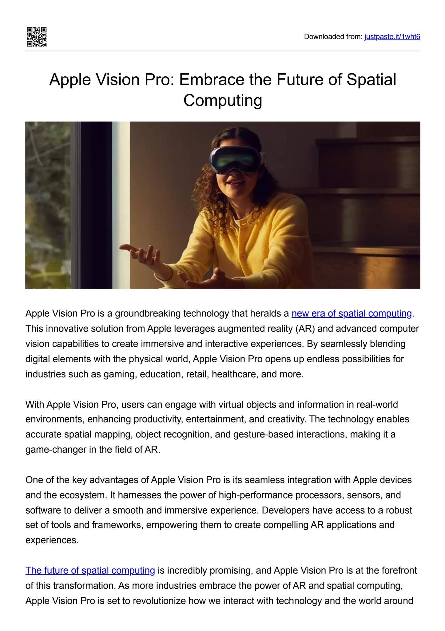 Apple Vision Pro: Embrace the Future of Spatial Computing by Priya ...