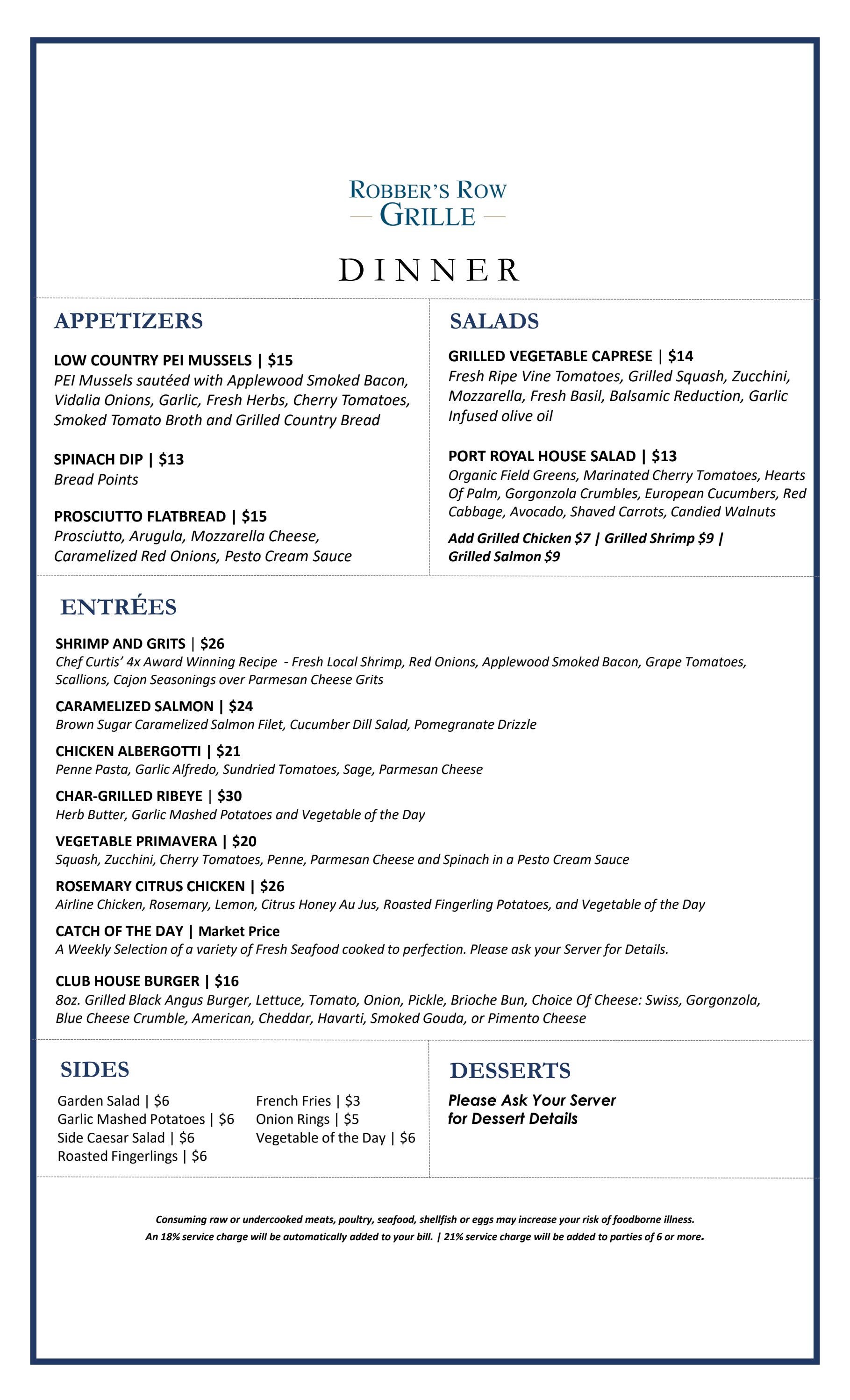 PR Dinner Menu by Heritage Golf Group - Issuu