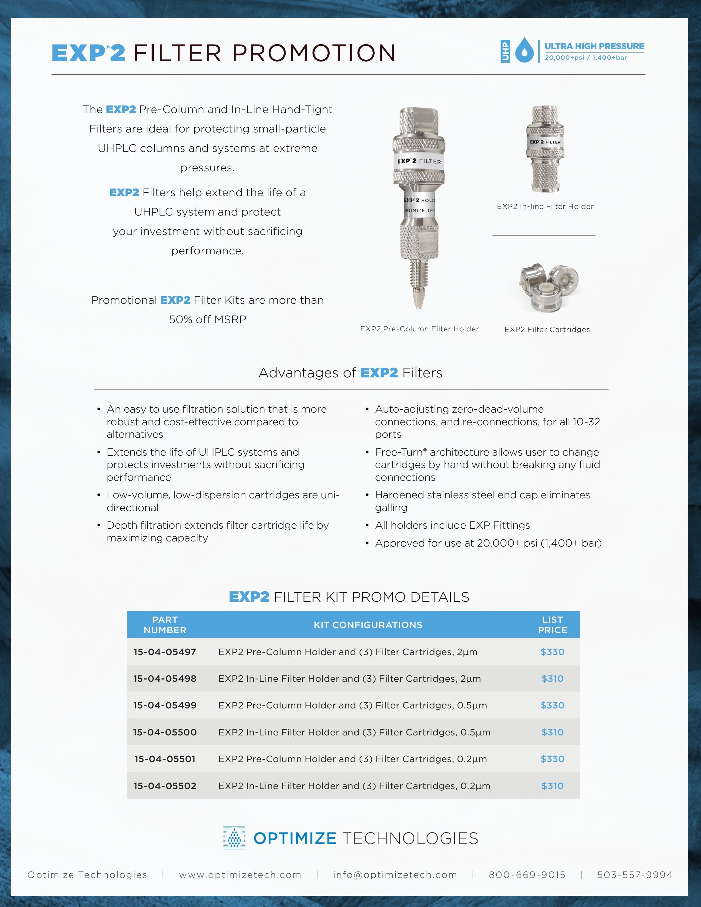 EXP2 Filter Kit - 50% OFF by Optimize Technologies - Issuu