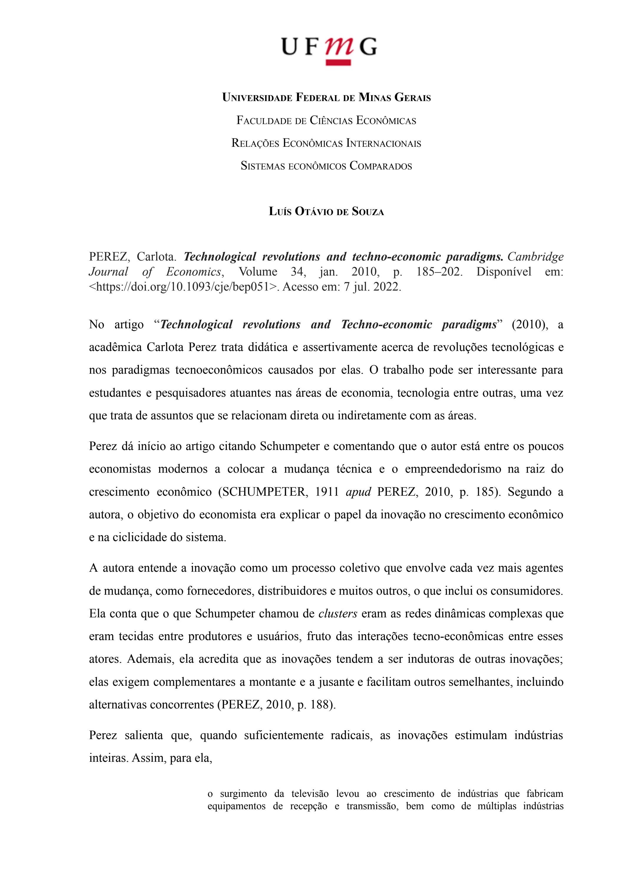 Resenha: "Technological revolutions and techno-economic paradigms" by ...