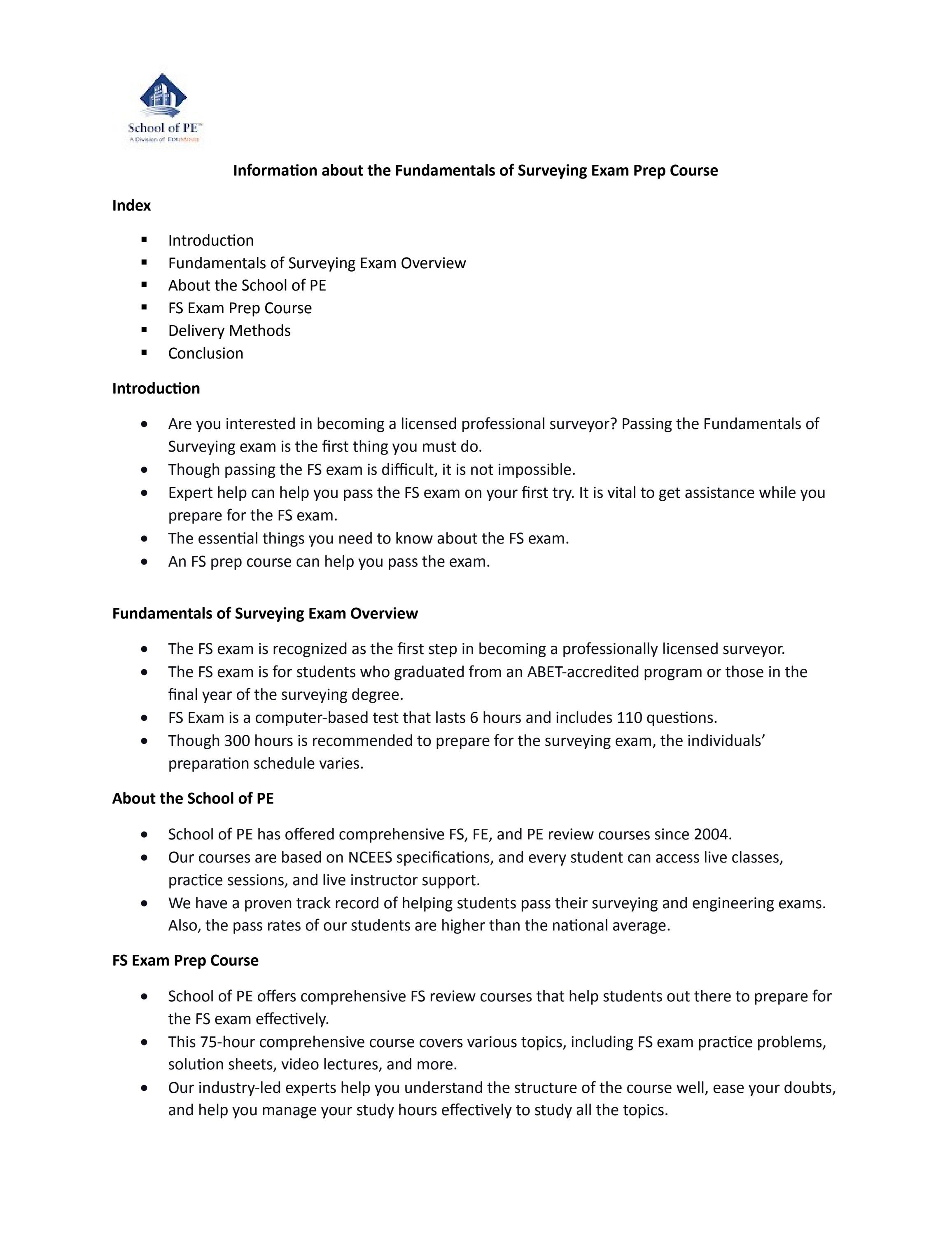 Information about the Fundamentals of Surveying Exam Prep Course by ...