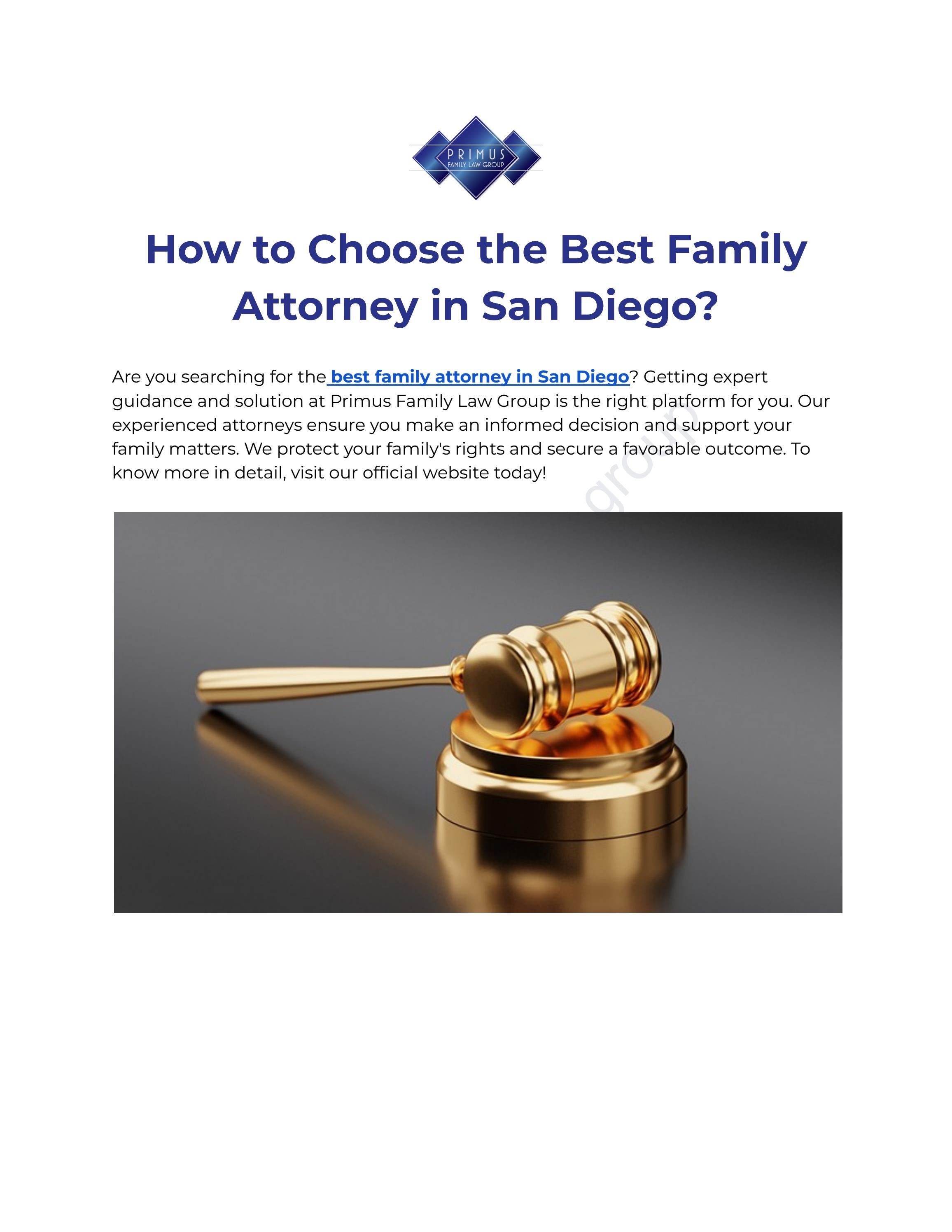 How to Choose the Best Family Attorney in San Diego? by Primus Family ...