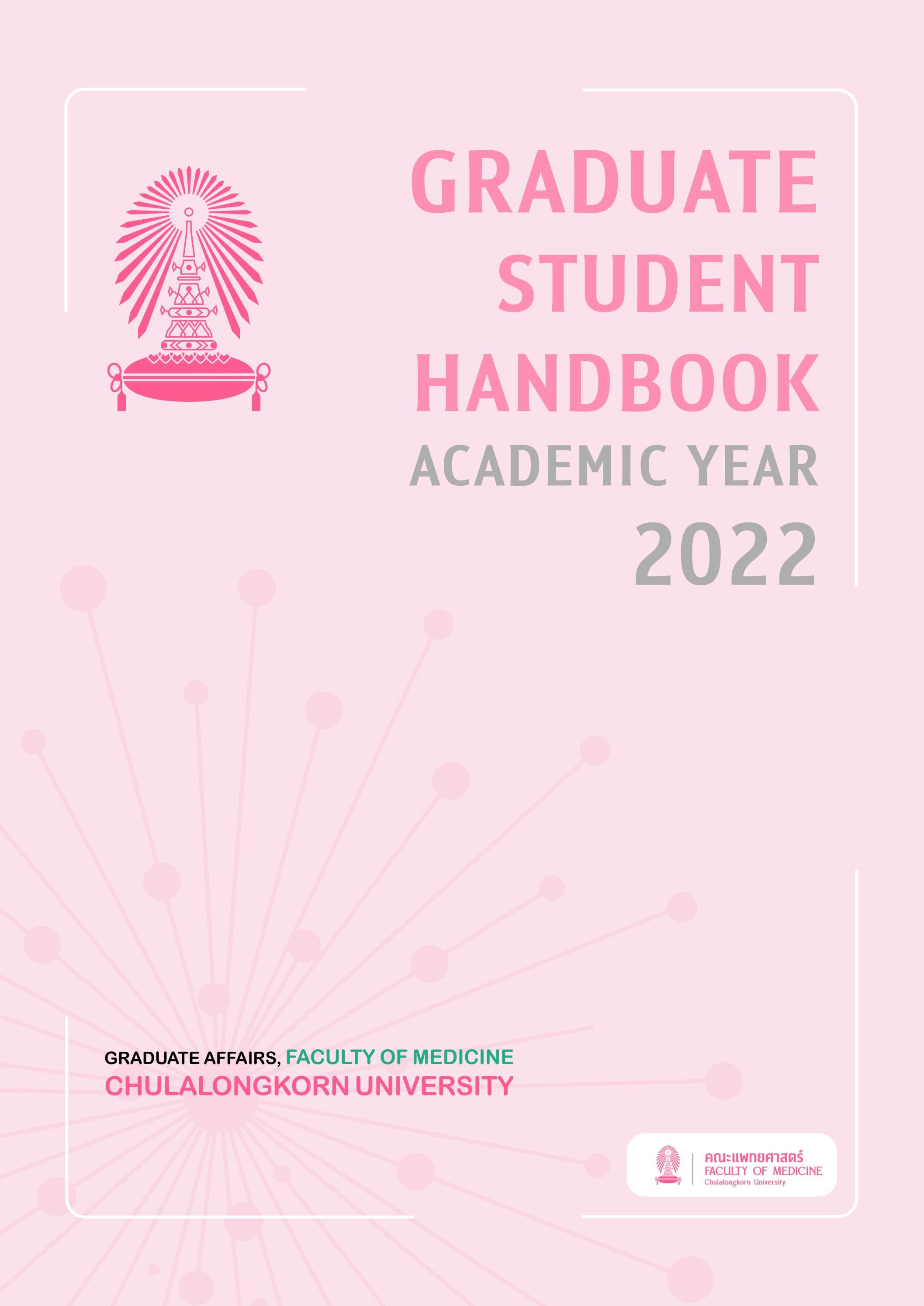 Graduate Student Handbook Academic Year 2022 - Faculty of Medicine, Chulalongkorn University by ...