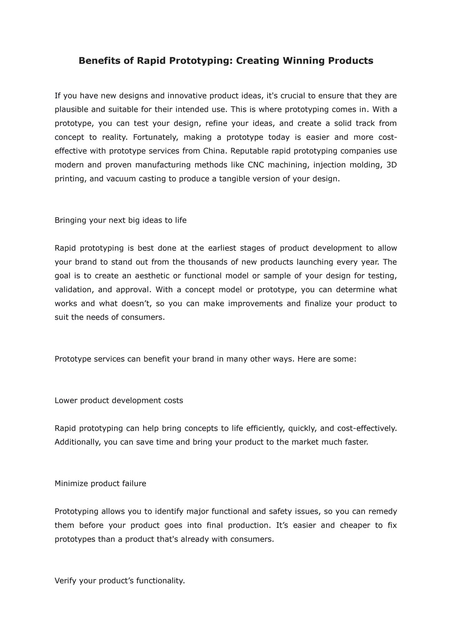 Benefits of Rapid Prototyping: Creating Winning Products by HLH ...