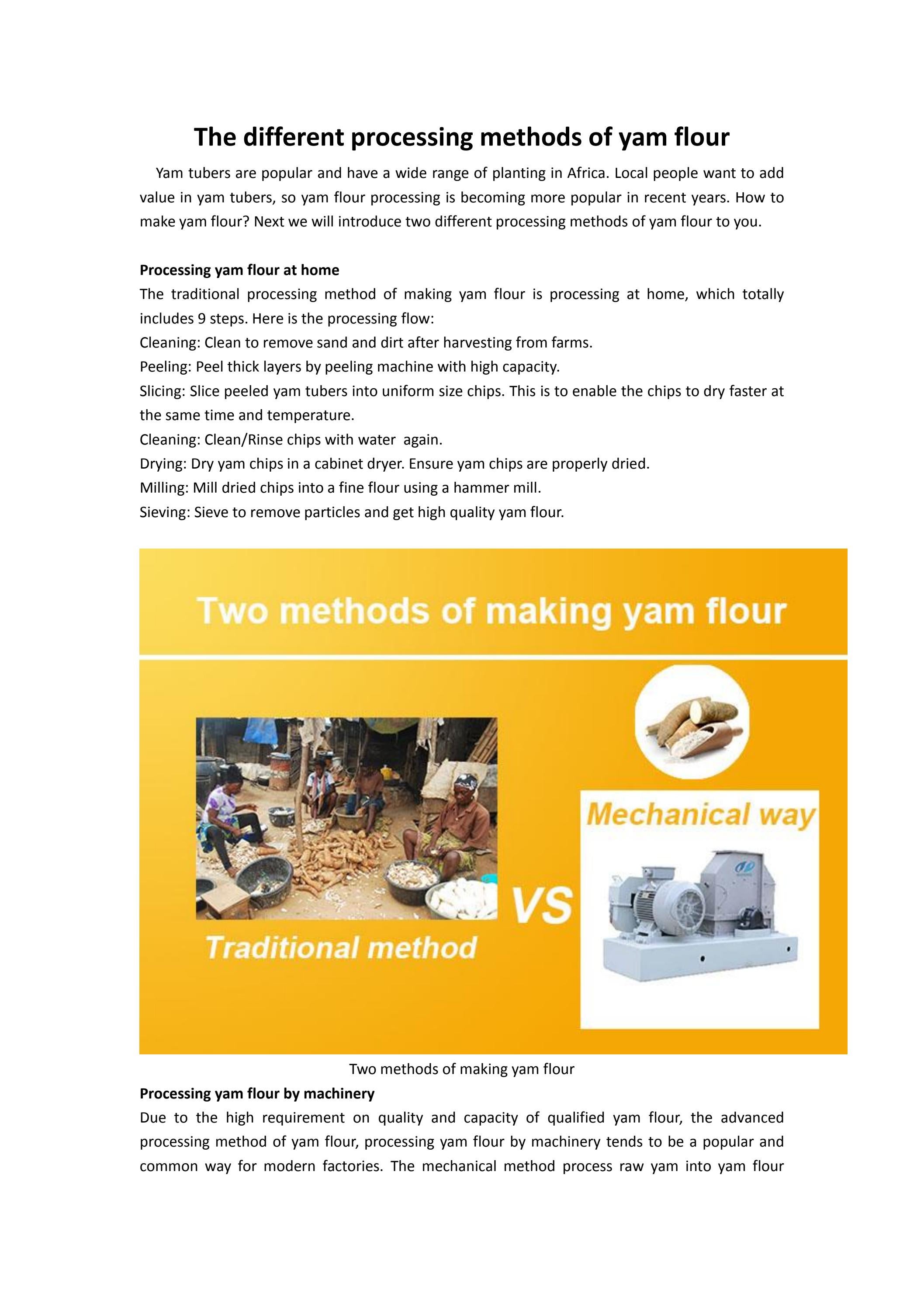 The different processing methods of yam flour by Henan-Doing cassava processing machine - Issuu