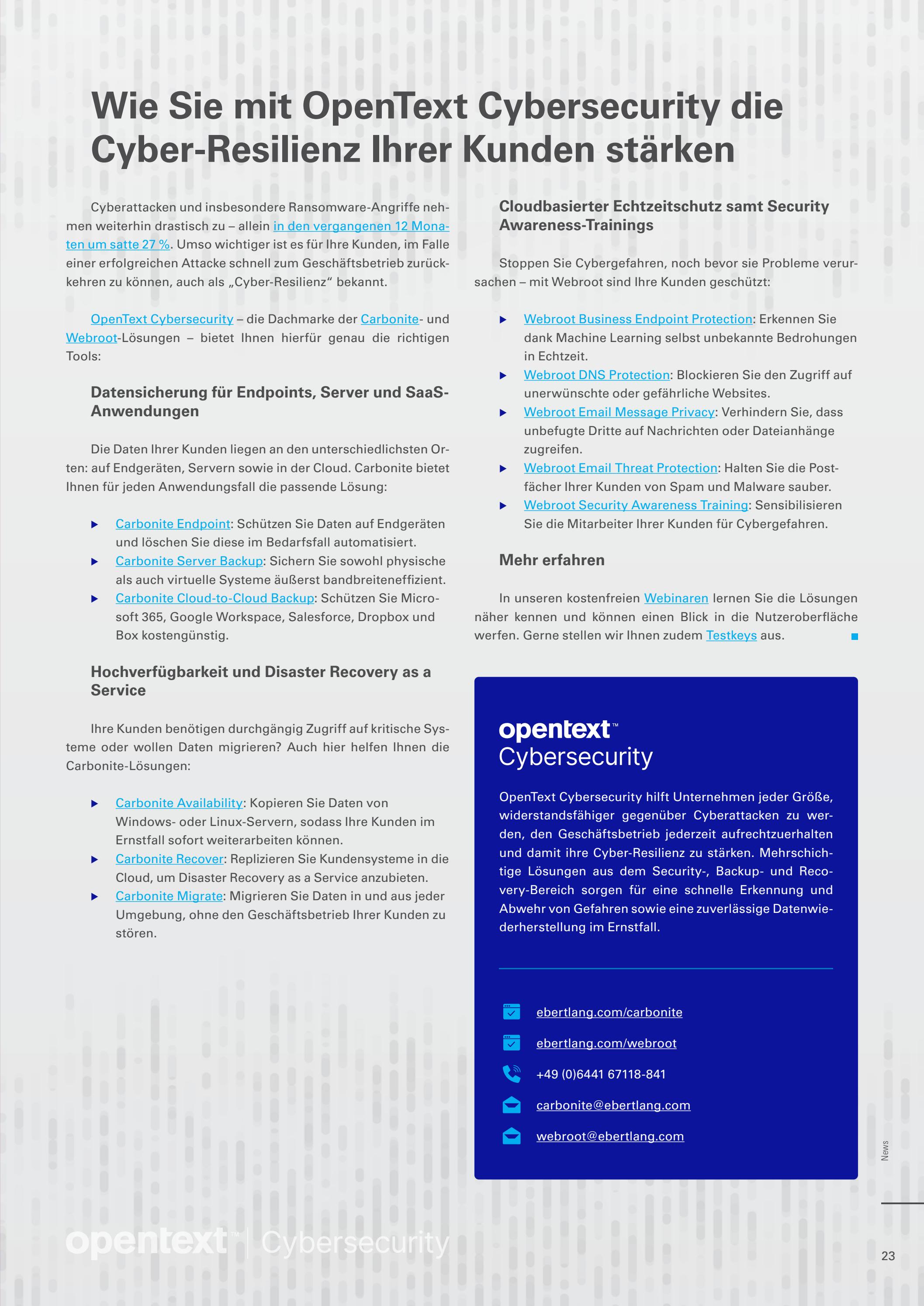 Wie Sie mit OpenText Cybersecurity die Cyber-Resilienz Ihrer Kunden ...