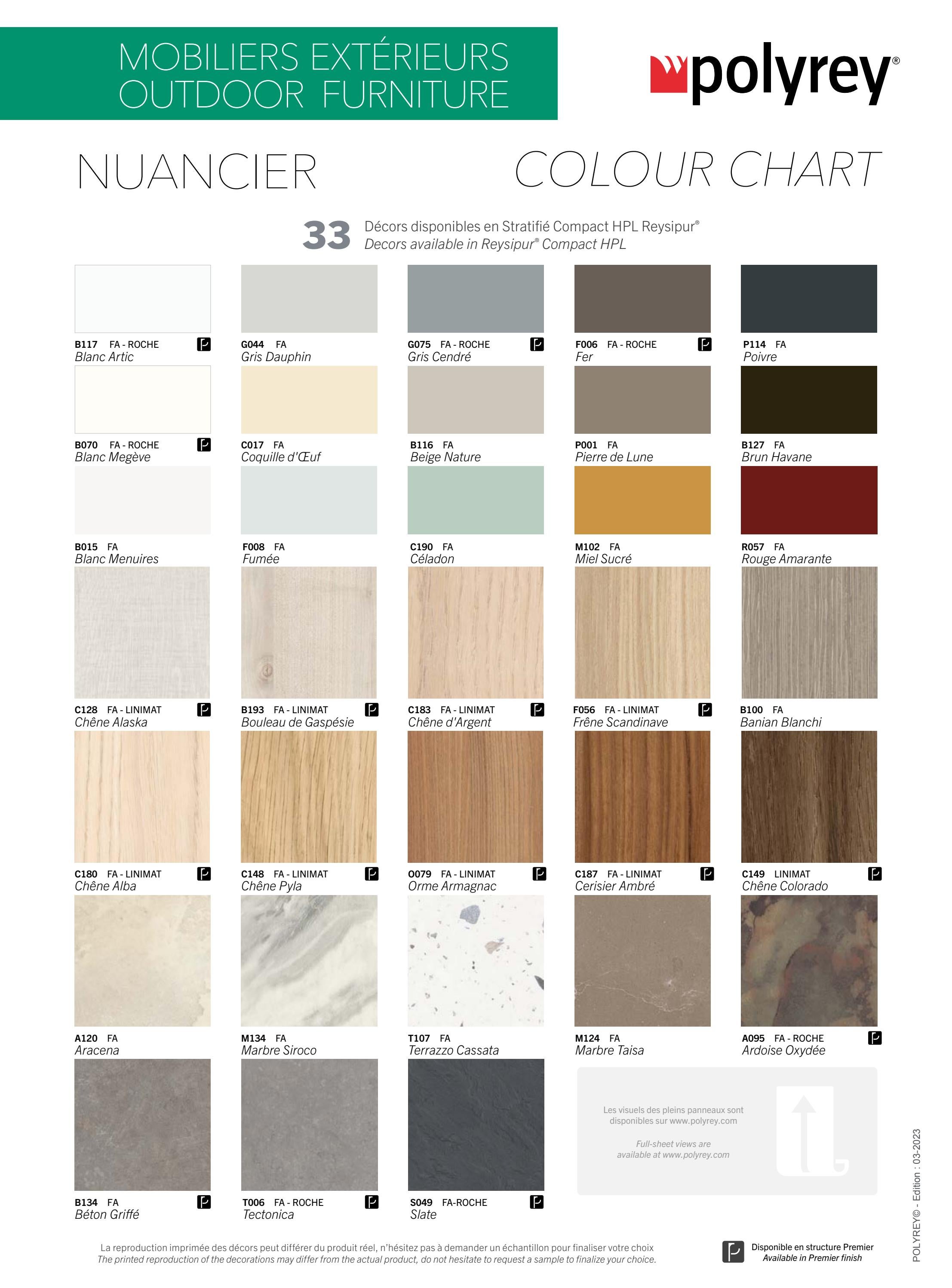 POLYREY - COLOUR CHART - Outdoor Furniture by Wilsonart - Issuu