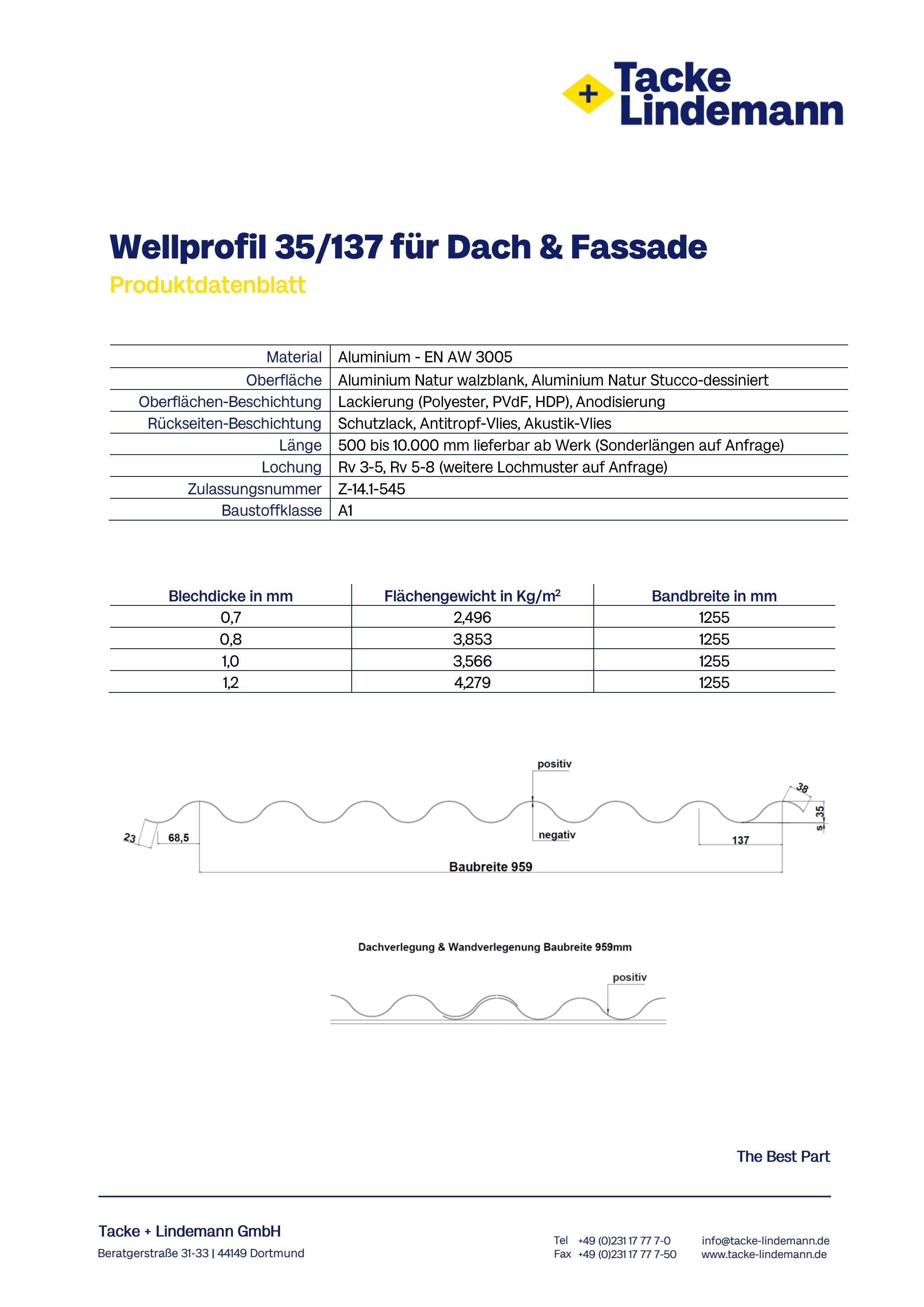 Ta-Aluform® Wellprofil 35/137 – Aluform prospekt aluminium wellprofil ...