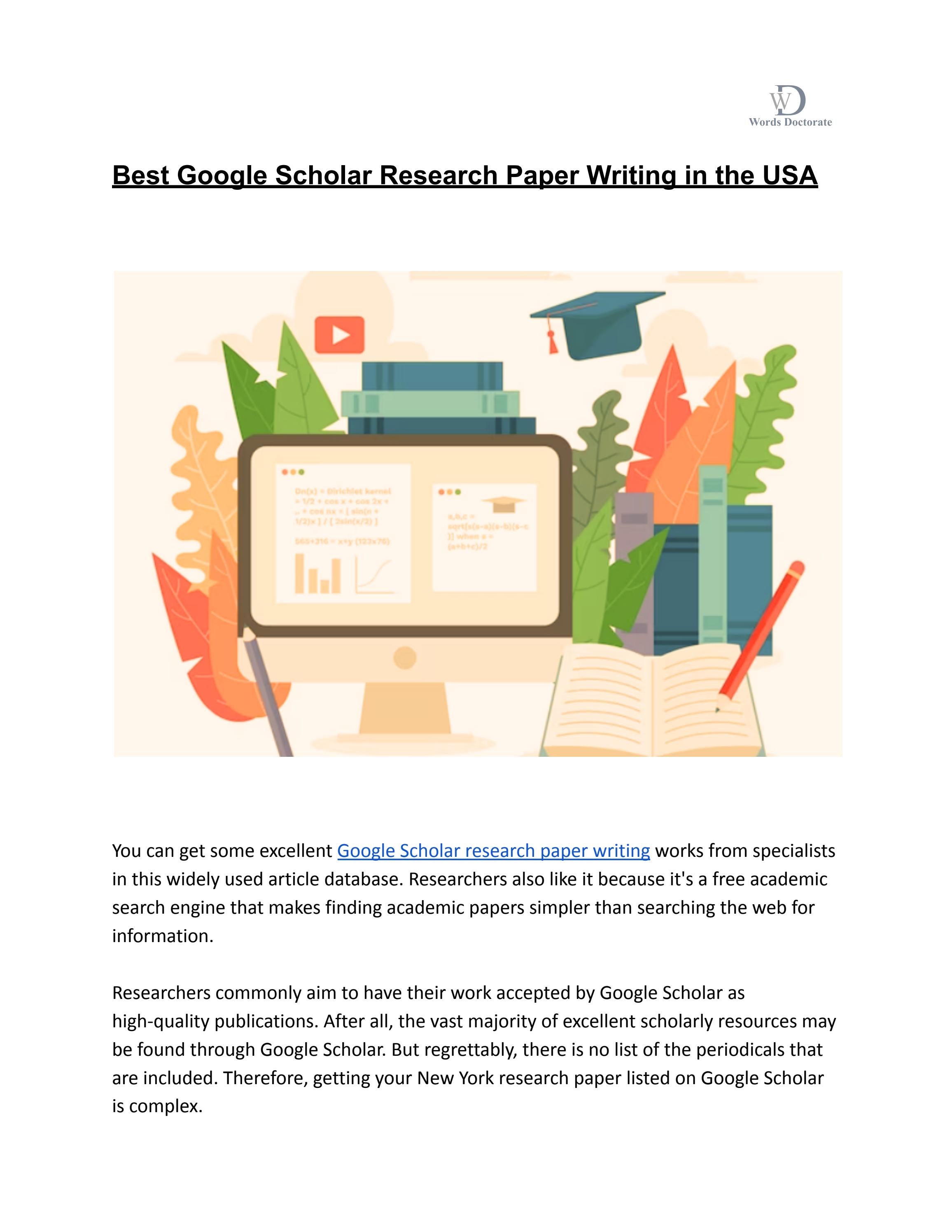 Google Scholar Research Paper Writing in USA by Ava Harper - Issuu