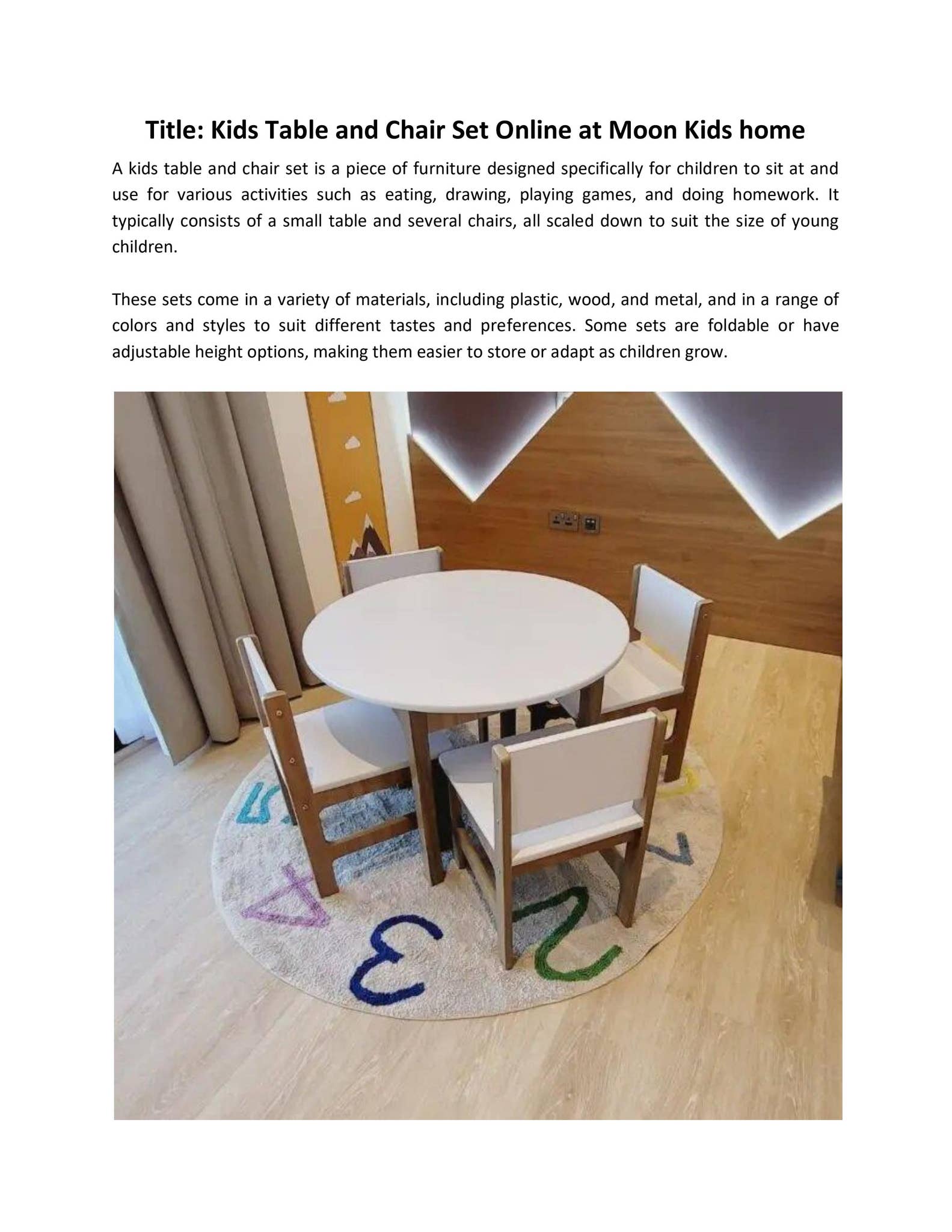 Best Kids Table and Chair Set Available at Moon Kids Home by ...