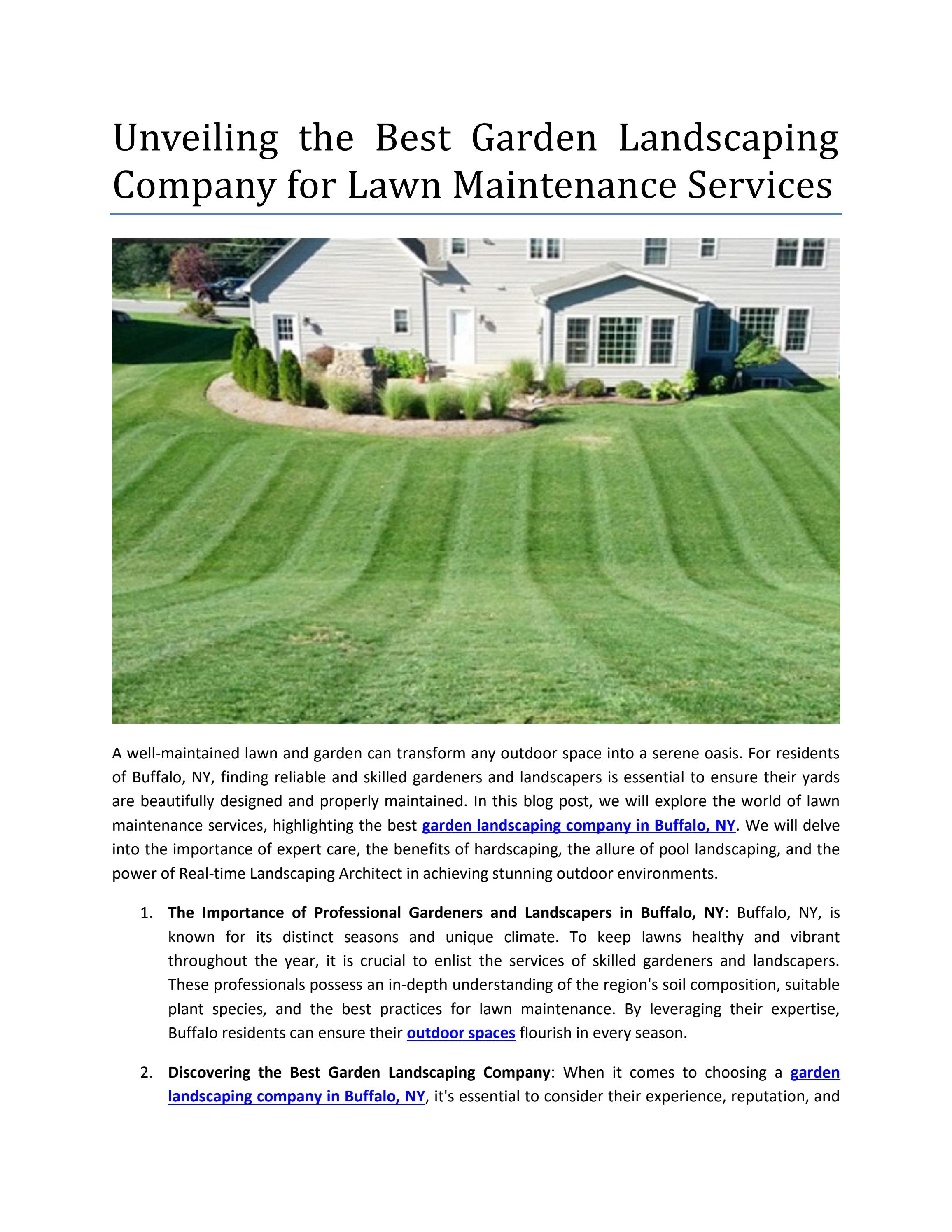 Unveiling the Best Garden Landscaping Company for Lawn Maintenance ...