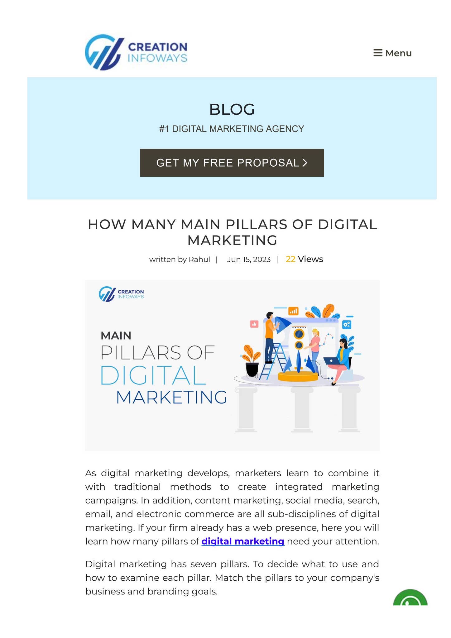 Main Pillars of Digital Marketing by Creation Infoways - Issuu