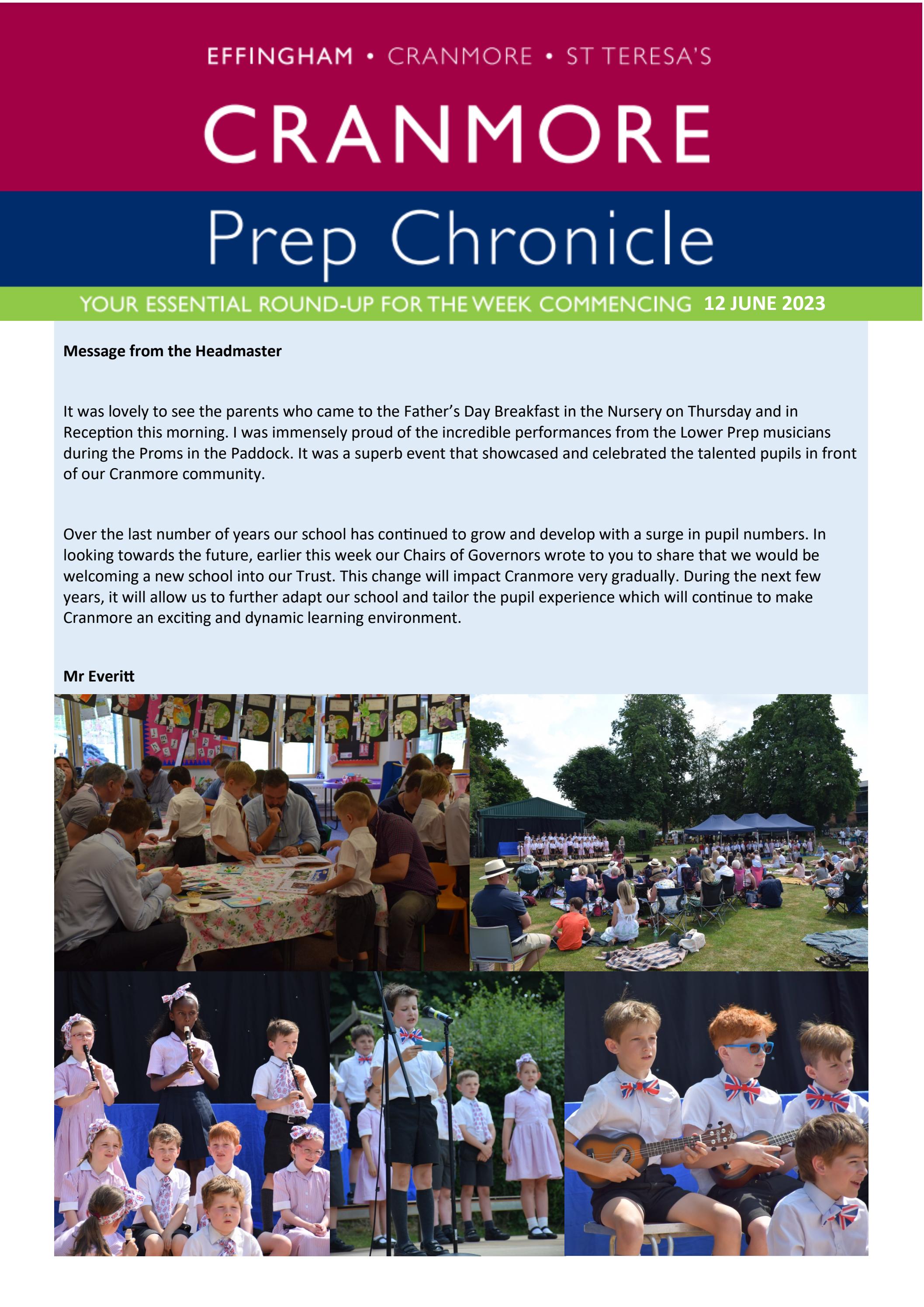 Cranmore Prep Chronicle 16 June 2023 by Effingham Schools Trust - Issuu