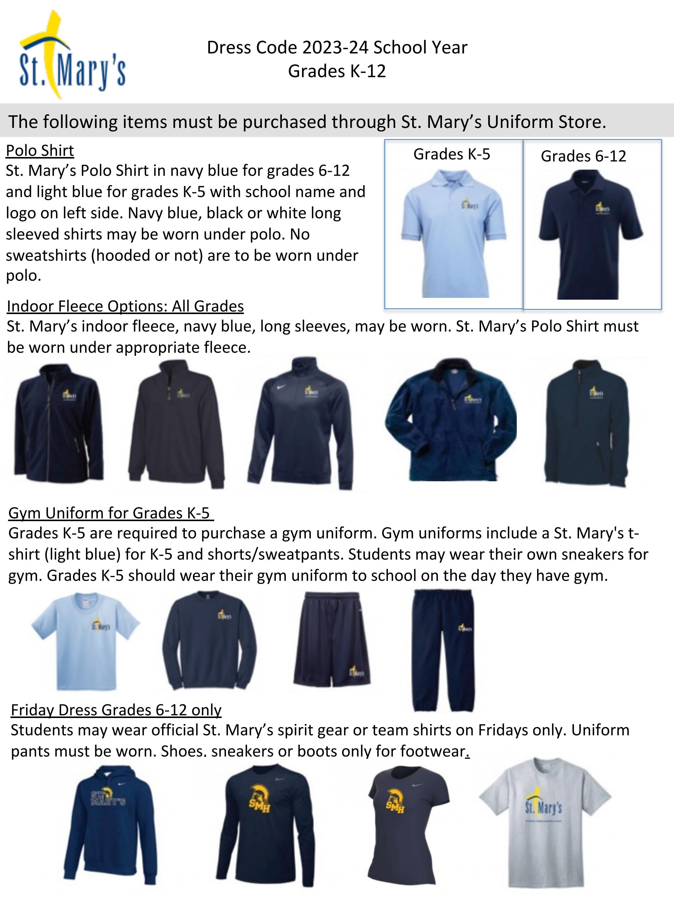 DRESS CODE 2023-24 by St. Mary's - Issuu