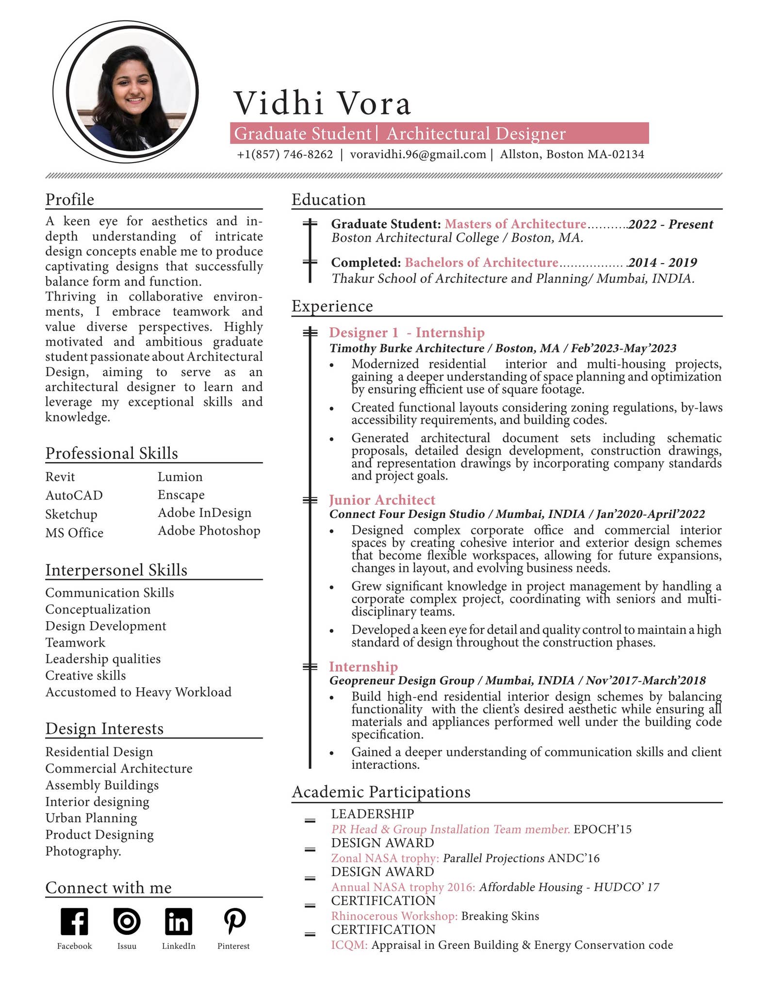 Vidhi Vora - Architectural Resume 2023 by Vidhi Vora - Issuu