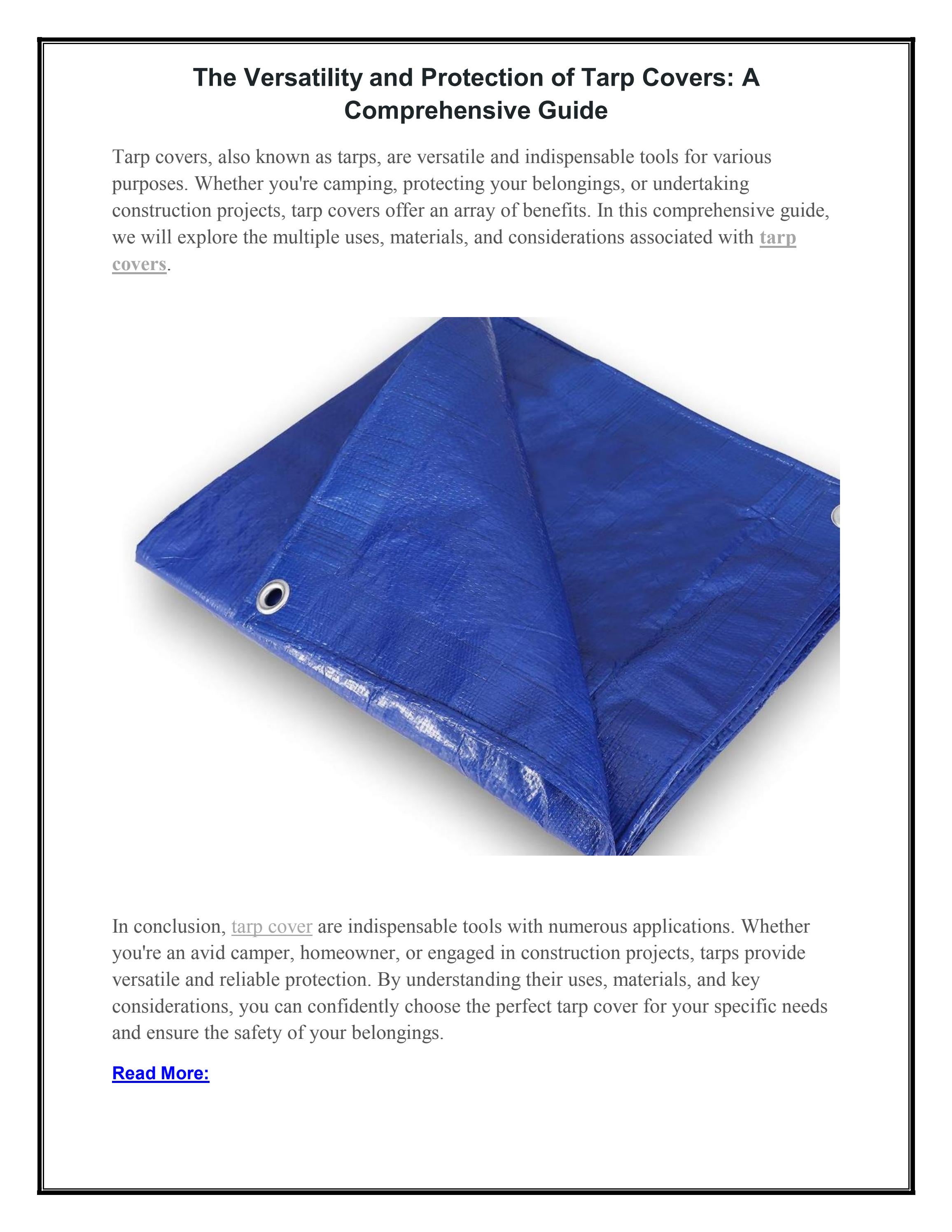 The Versatility and Protection of Tarp Covers A Comprehensive Guide by ...